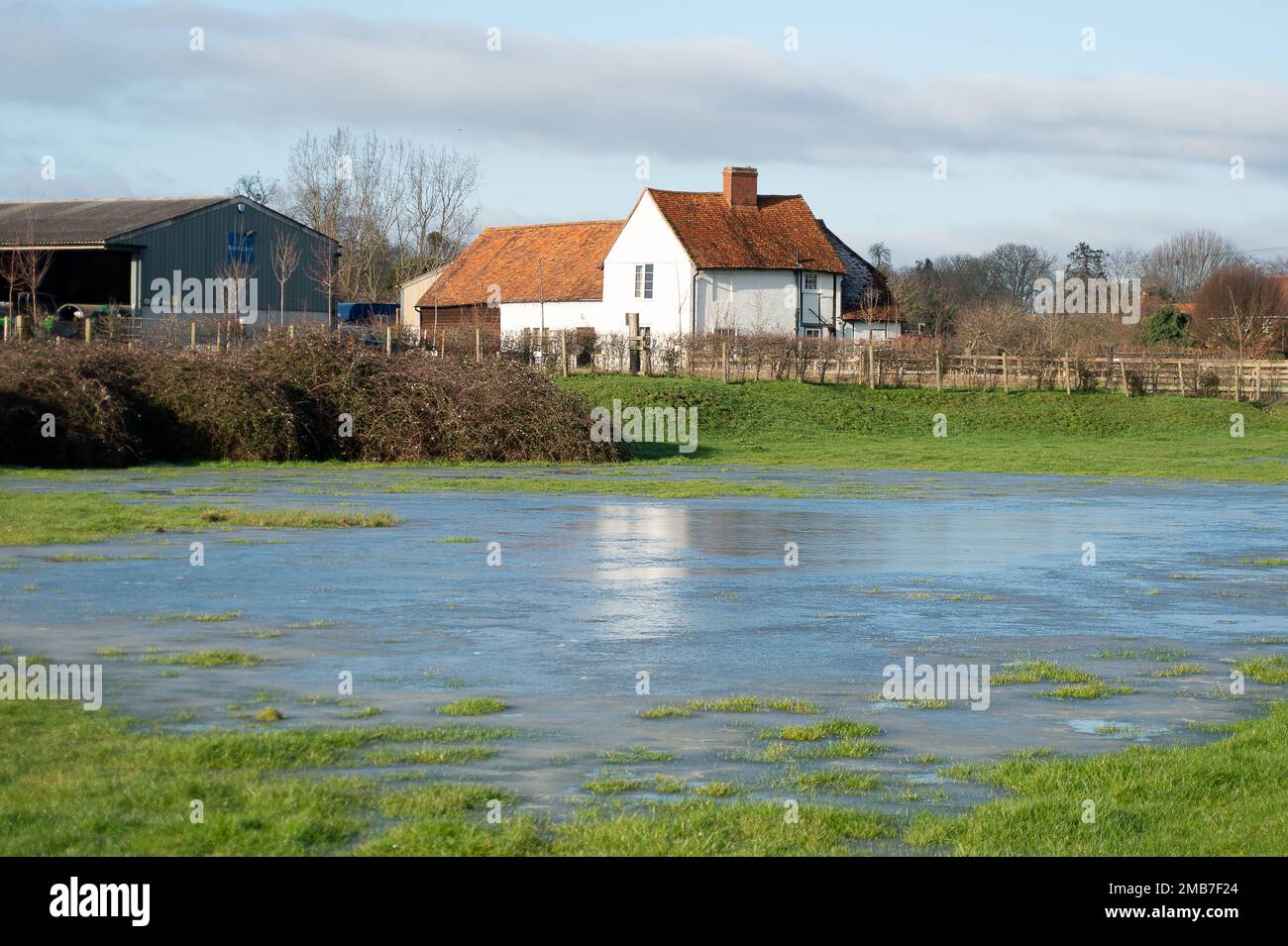 Dorney, Buckinghamshire, UK. 20th January, 2023. Floodwater on the ...