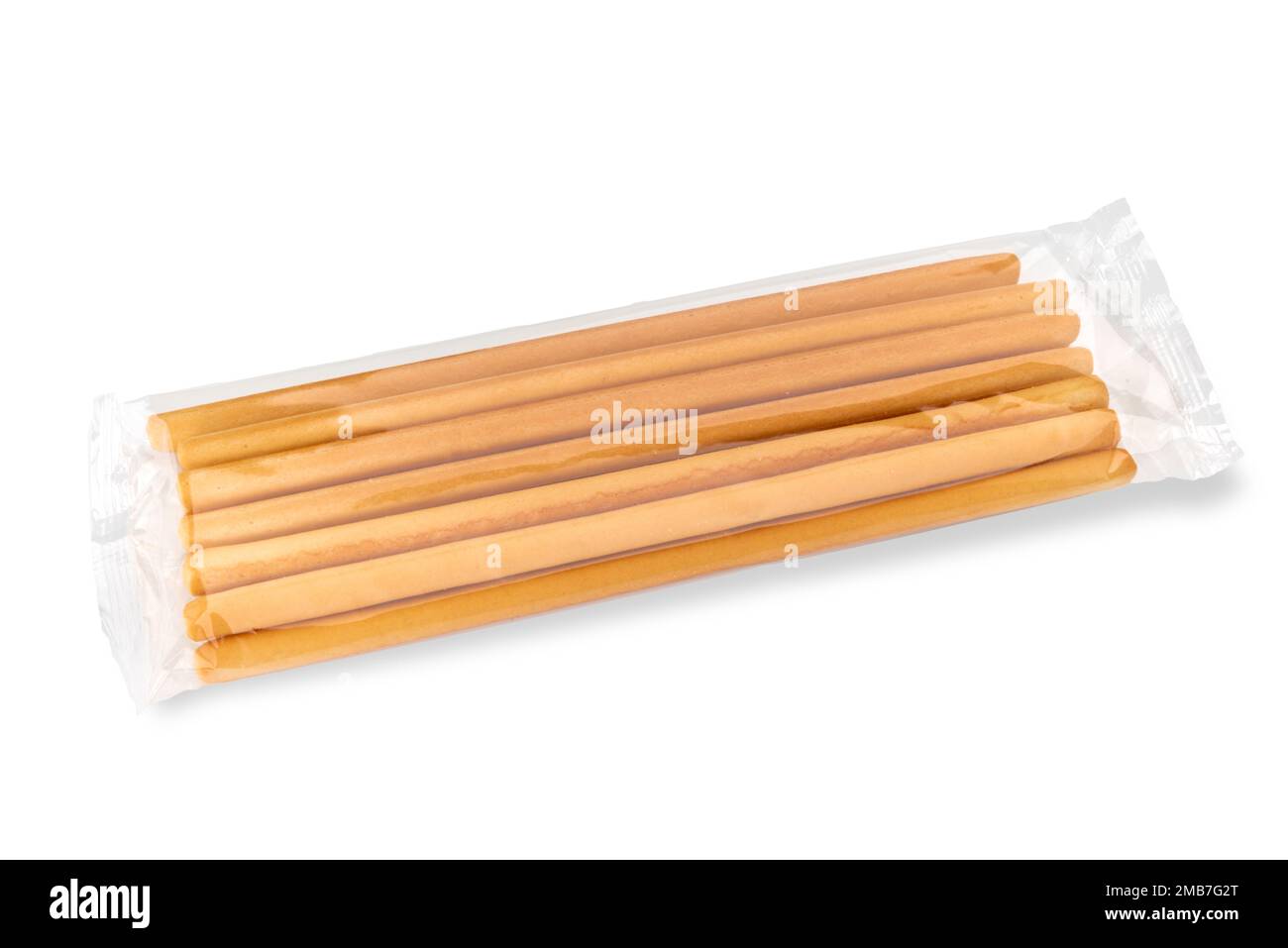 Breadsticks in transparent packaging. Typical Italian Bread sticks ...