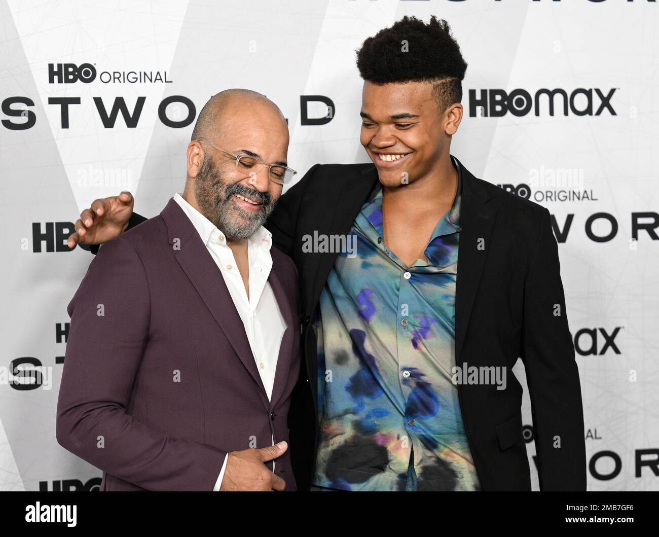 Jeffrey Wright, left, and son Elijah Wright attend the premiere of HBO ...