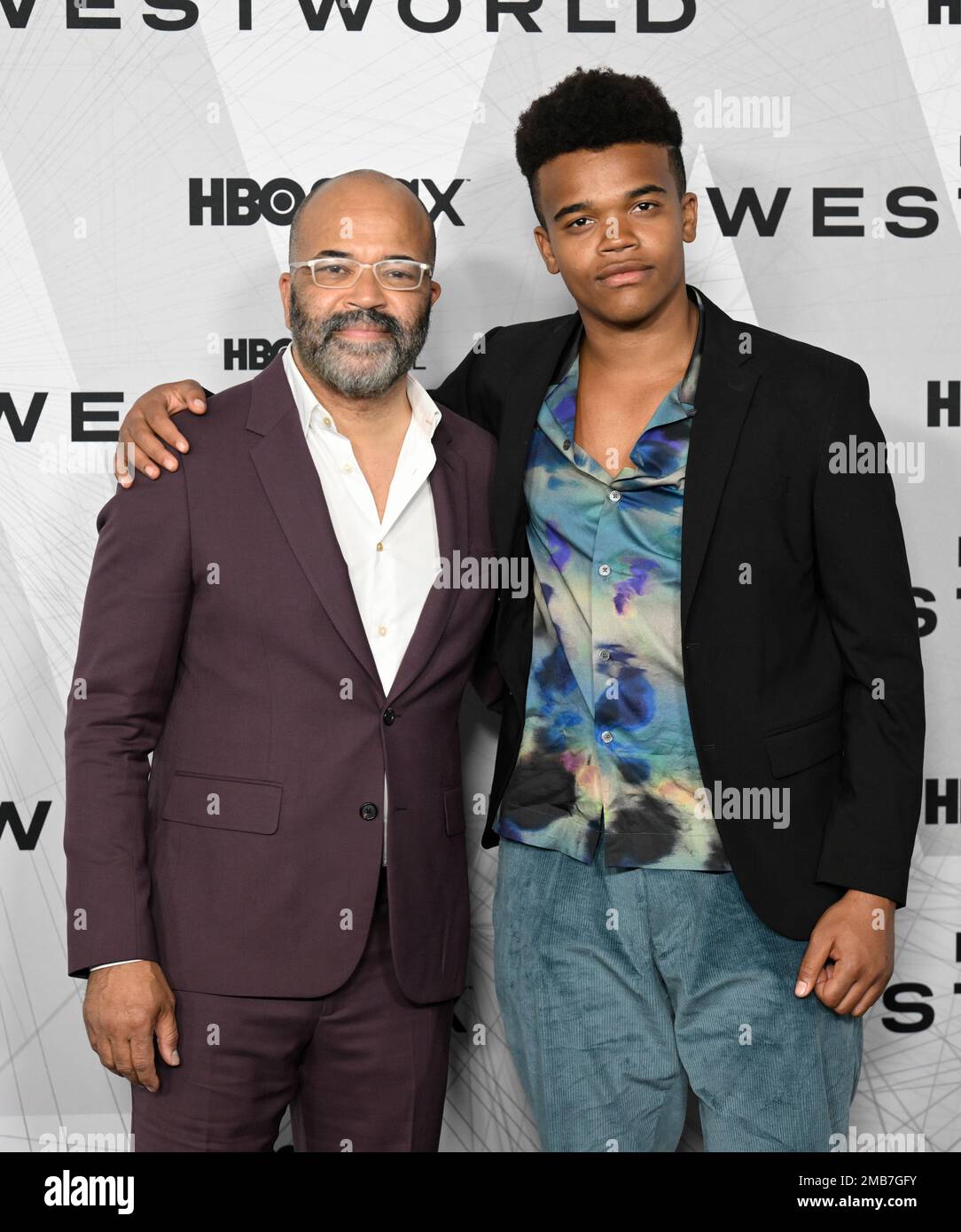 Jeffrey Wright, left, and son Elijah Wright attend the premiere of HBO ...