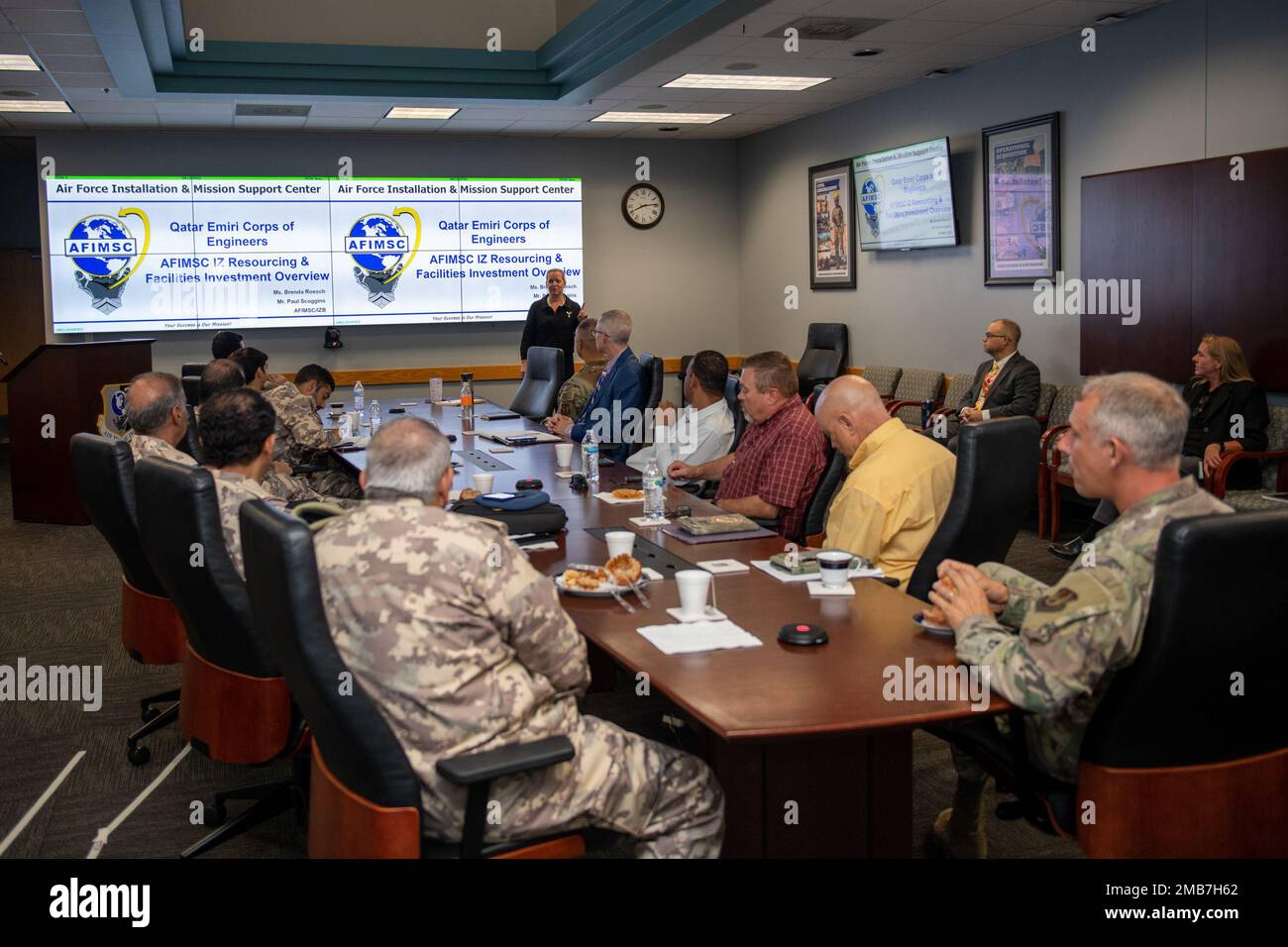 Brenda Roesch, standing, Chief Facilities Engineering, Air Force ...