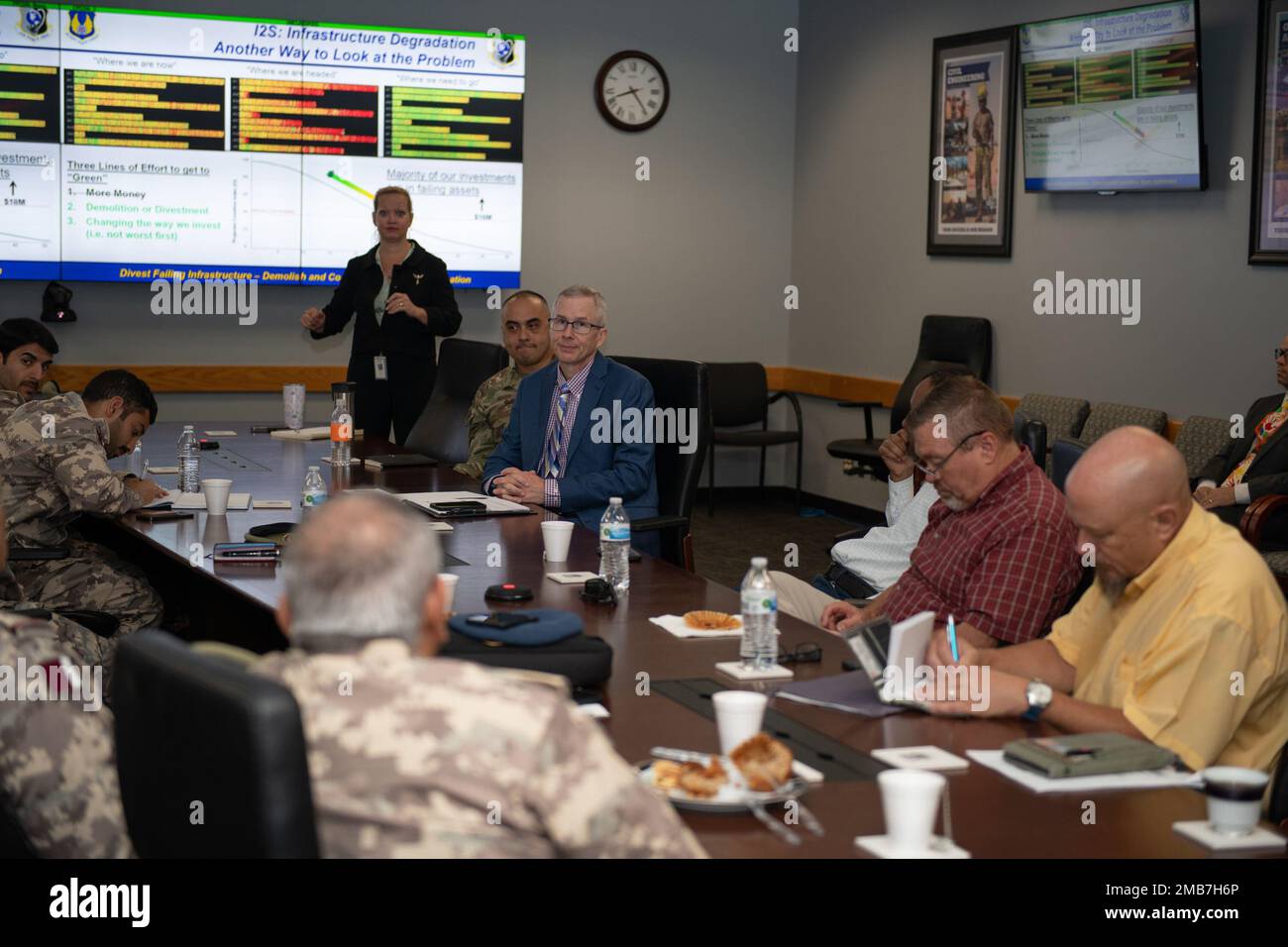 Brenda Roesch, standing, Chief Facilities Engineering, Air Force ...