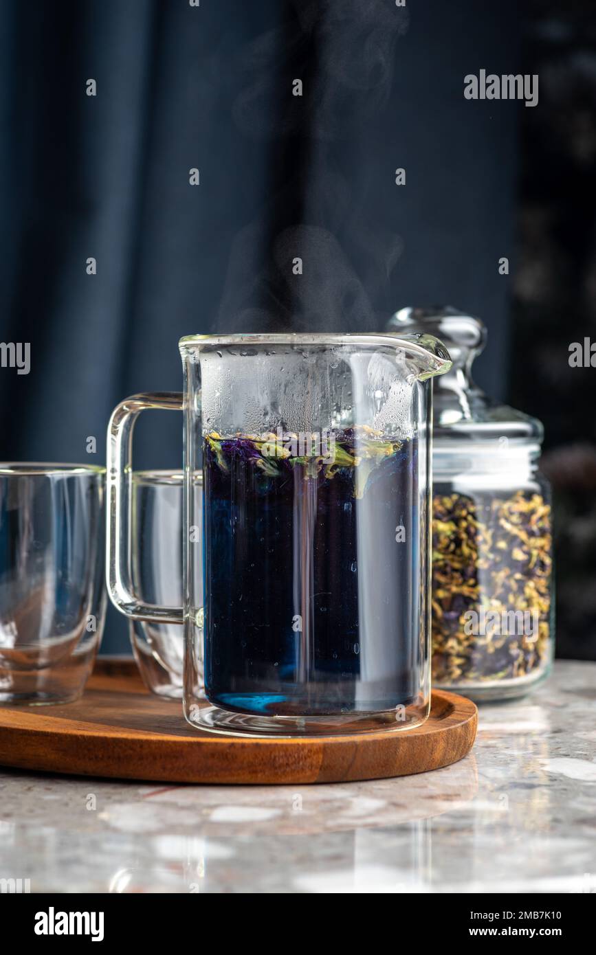 Organic thai blue tea Anchan, Clitoria Ternate, Butterfly Pea Stock ...