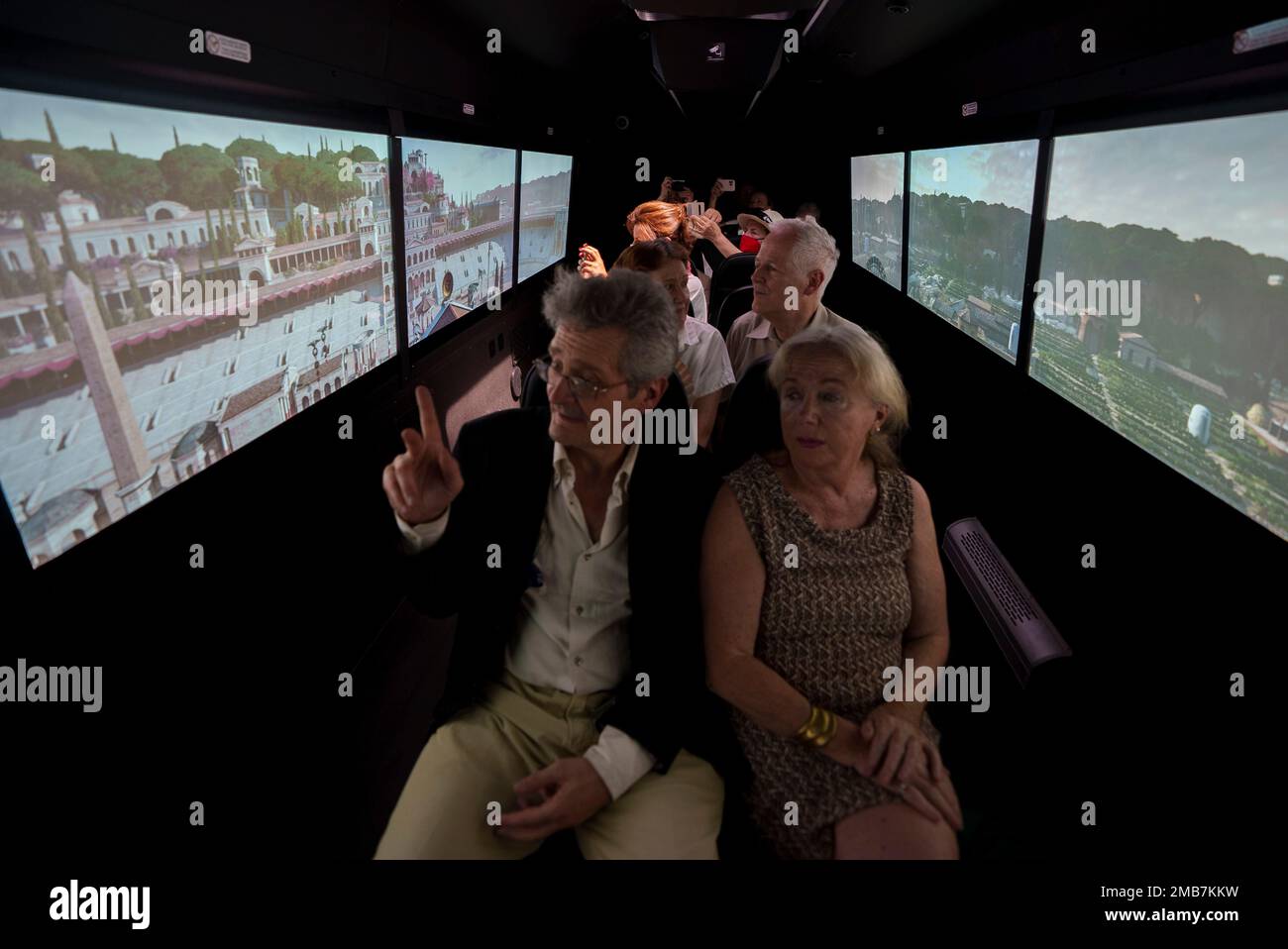 Journalists participating in the first tour of the Imperial Rome ...