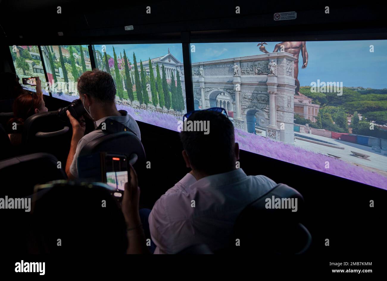 Journalists participating in the first tour of the Imperial Rome ...