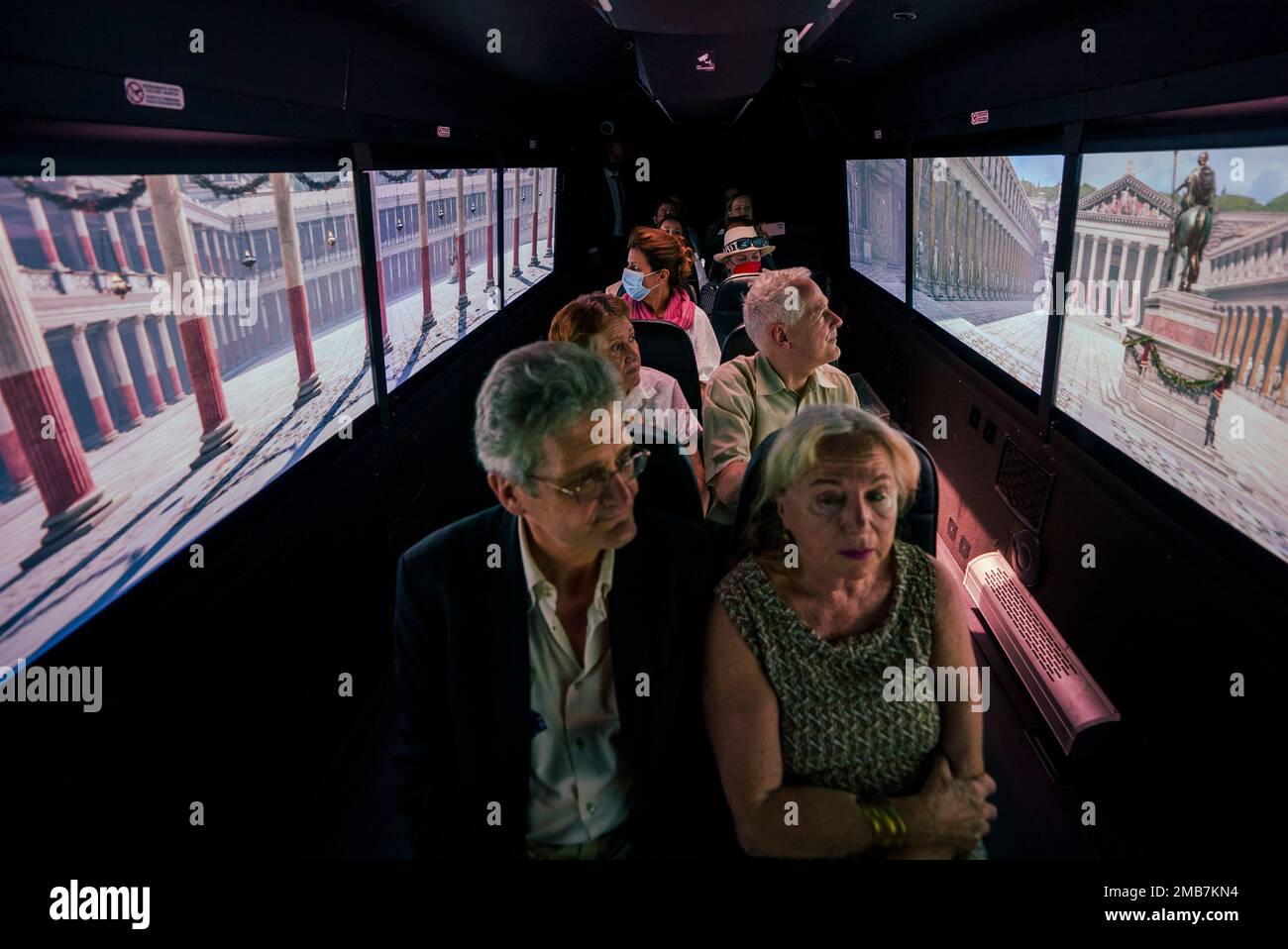 Journalists participating in the first tour of the Imperial Rome ...