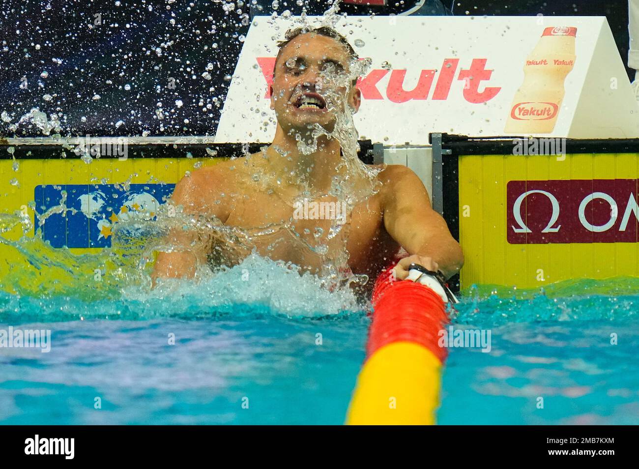Kristof Milak of Hungary reacts after winning the Men 200m Butterfly ...