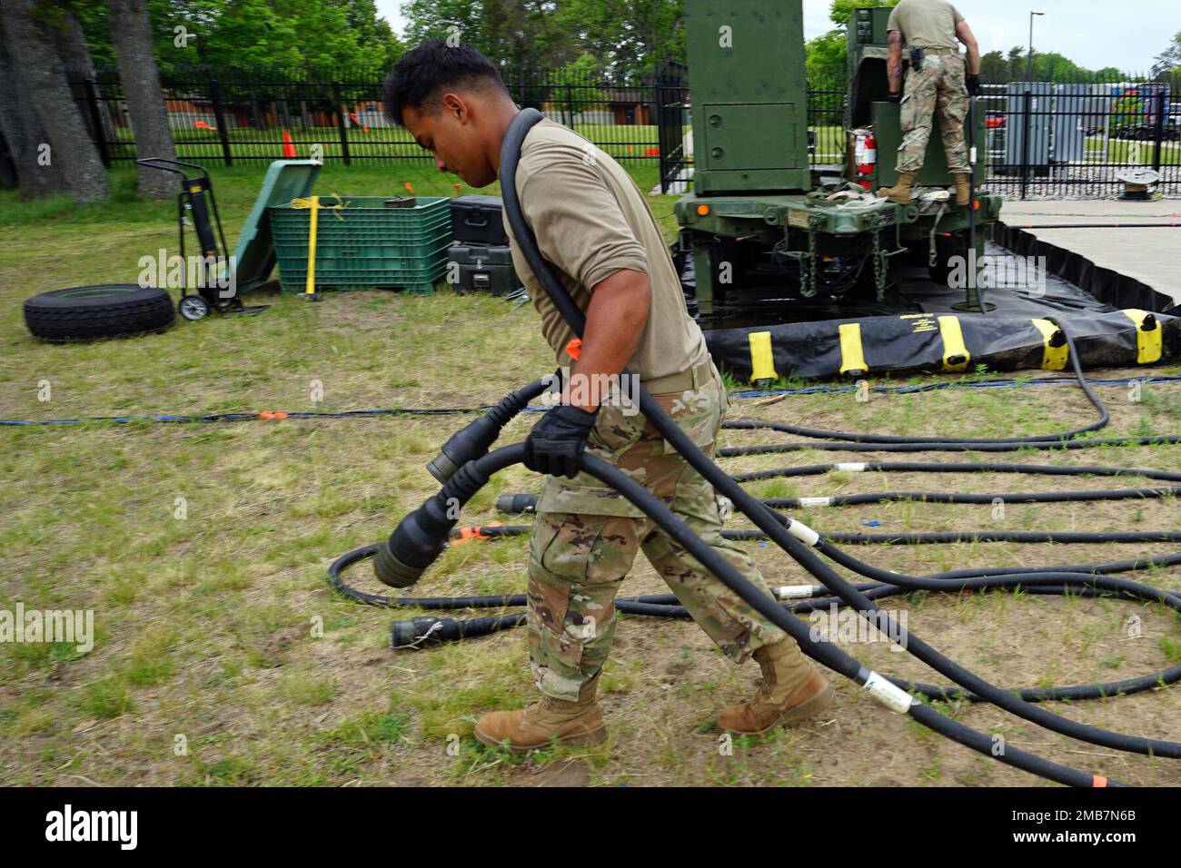 A U. S. Air Force Airman from the 123rd Air Control Squadron, Air ...
