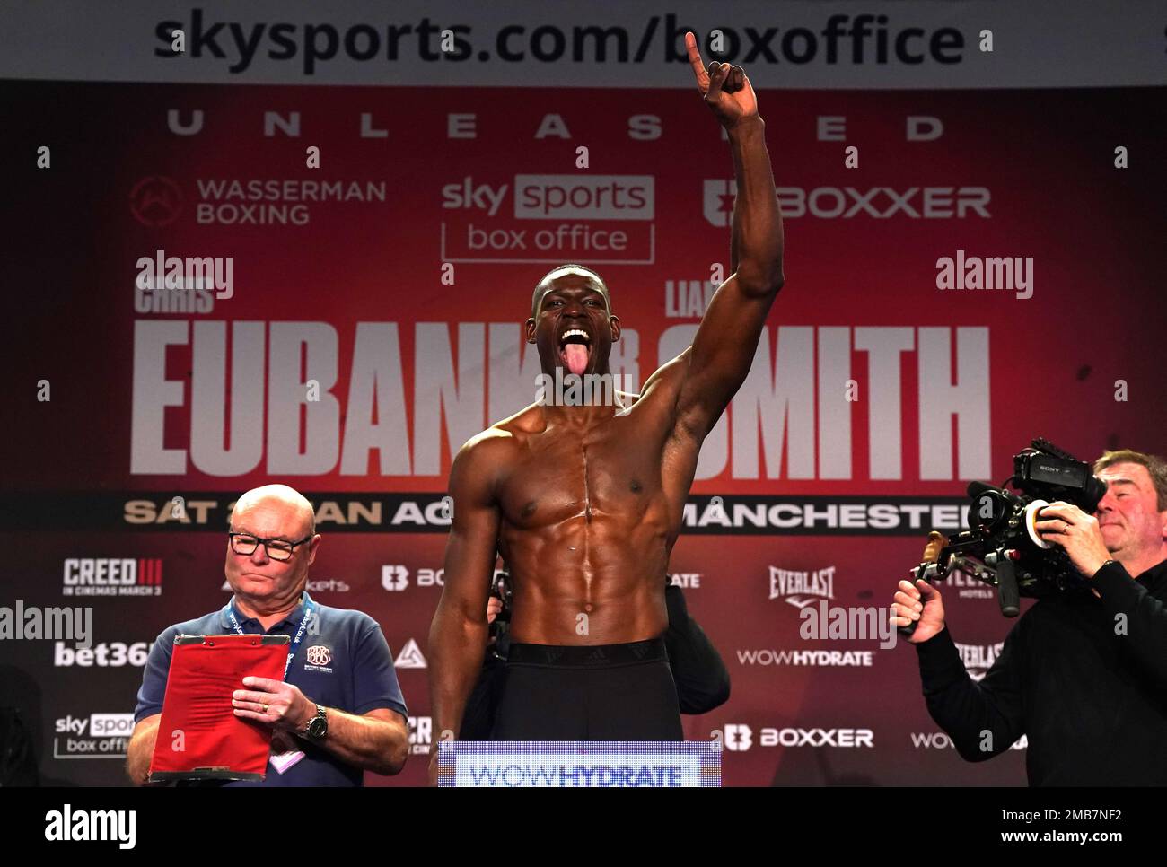 Richard Riakporhe during the weigh-in at the Manchester Central ...