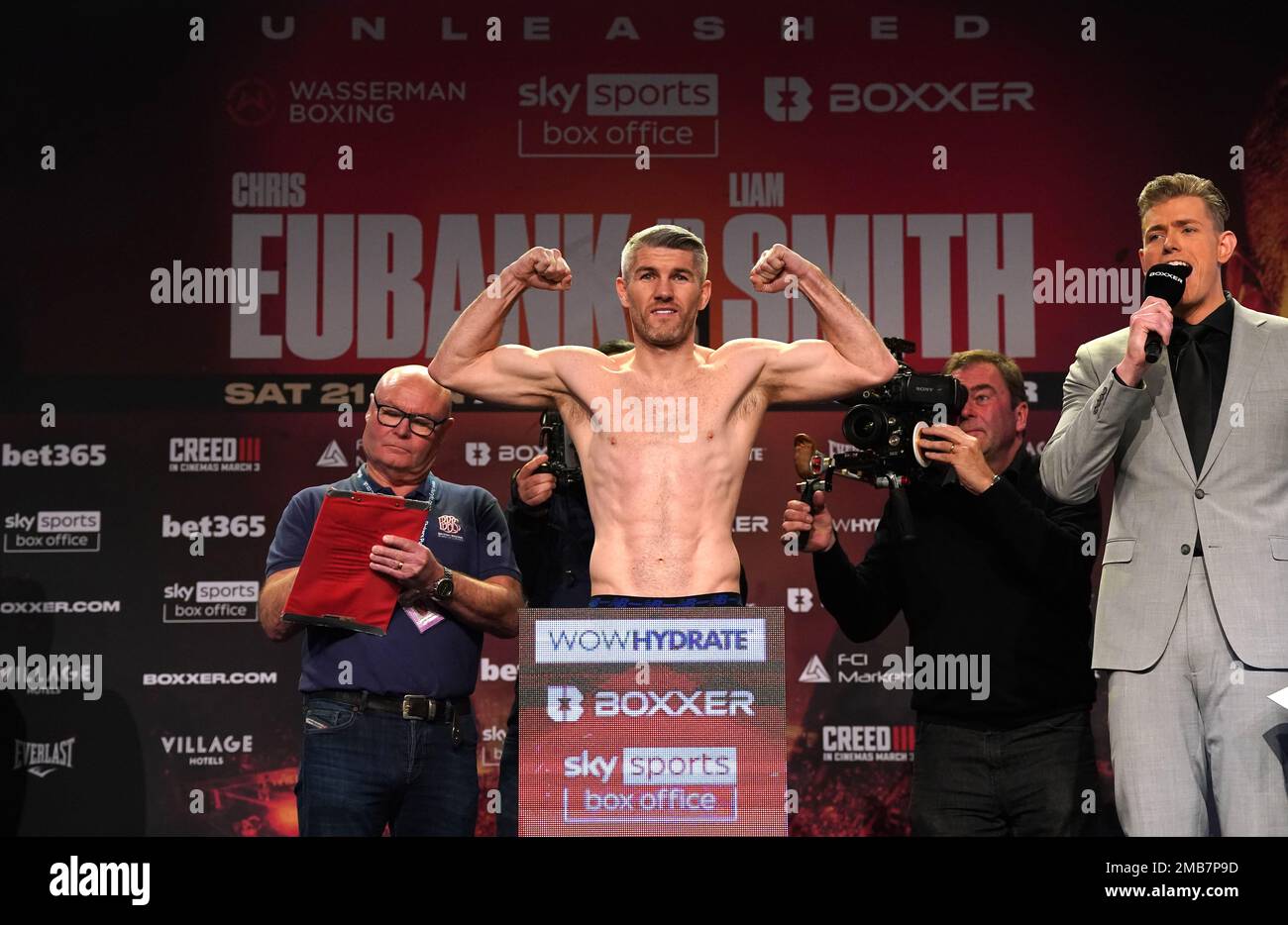 Liam Smith during the weigh-in at the Manchester Central Convention ...