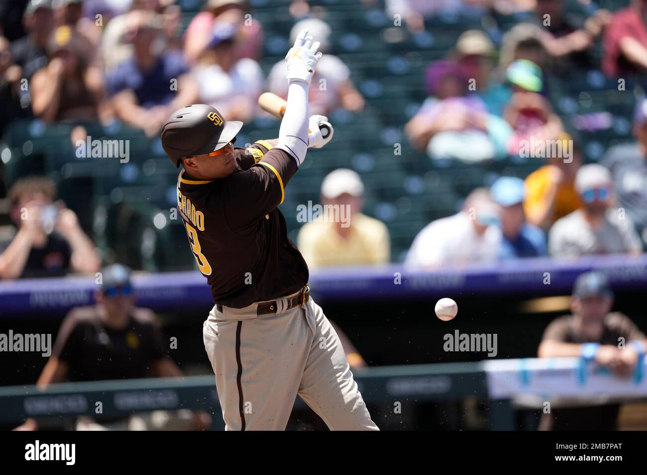 San Diego Padres third baseman Manny Machado (13) in the first inning ...
