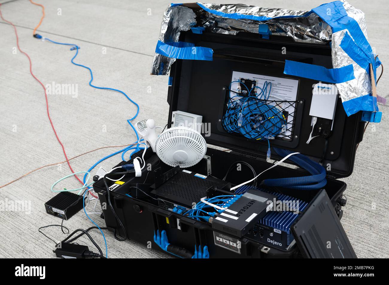 An EdgeConnect mobile communications system sits on the flightline at ...