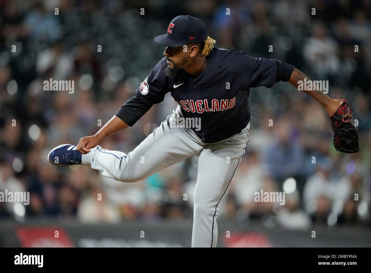 Cleveland Guardians relief pitcher Emmanuel Clase (48) in the 10th ...