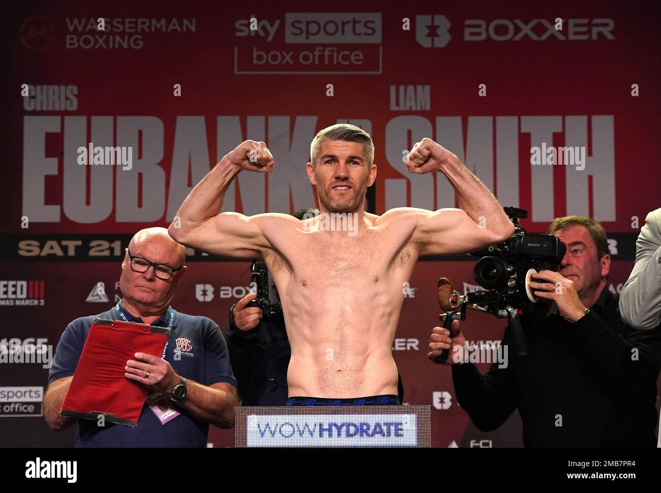 Liam Smith during the weigh-in at the Manchester Central Convention ...