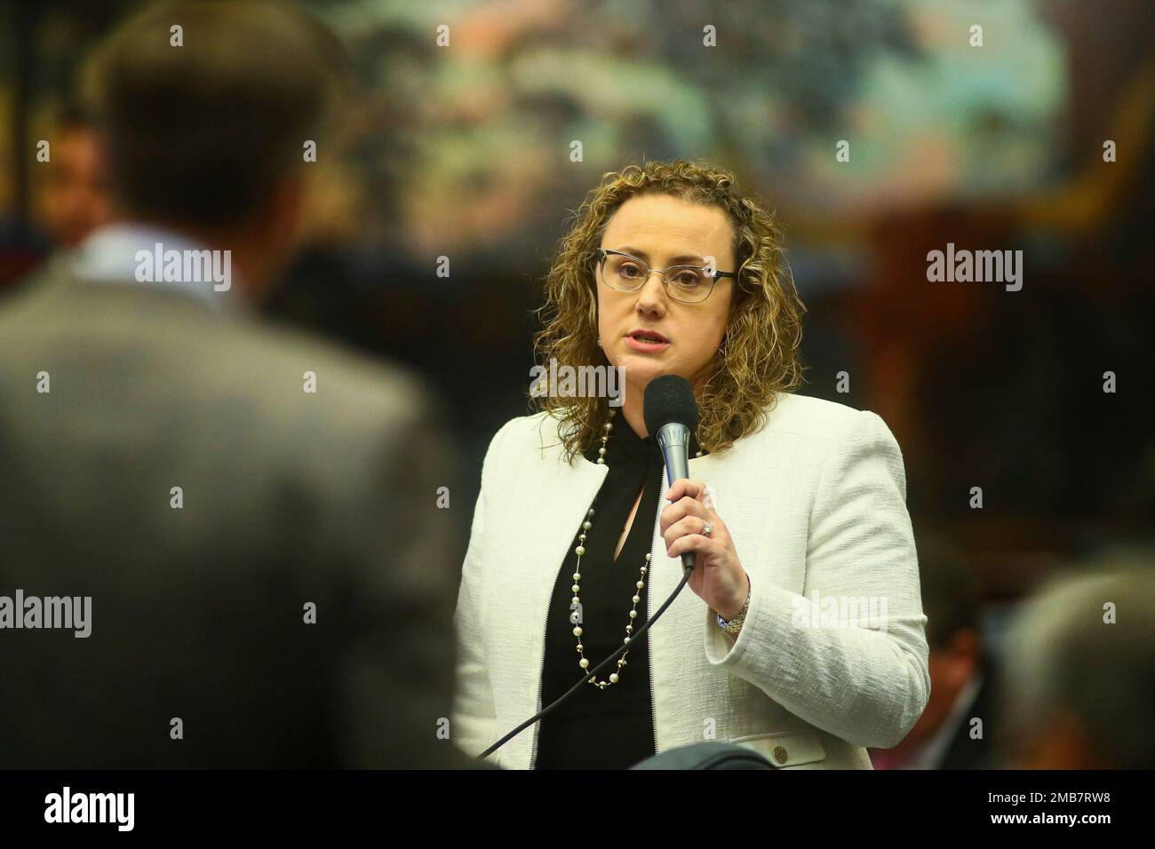 At right, Rep. Erin Grall, R-Vero Beach Rep. asks a question to Jay ...