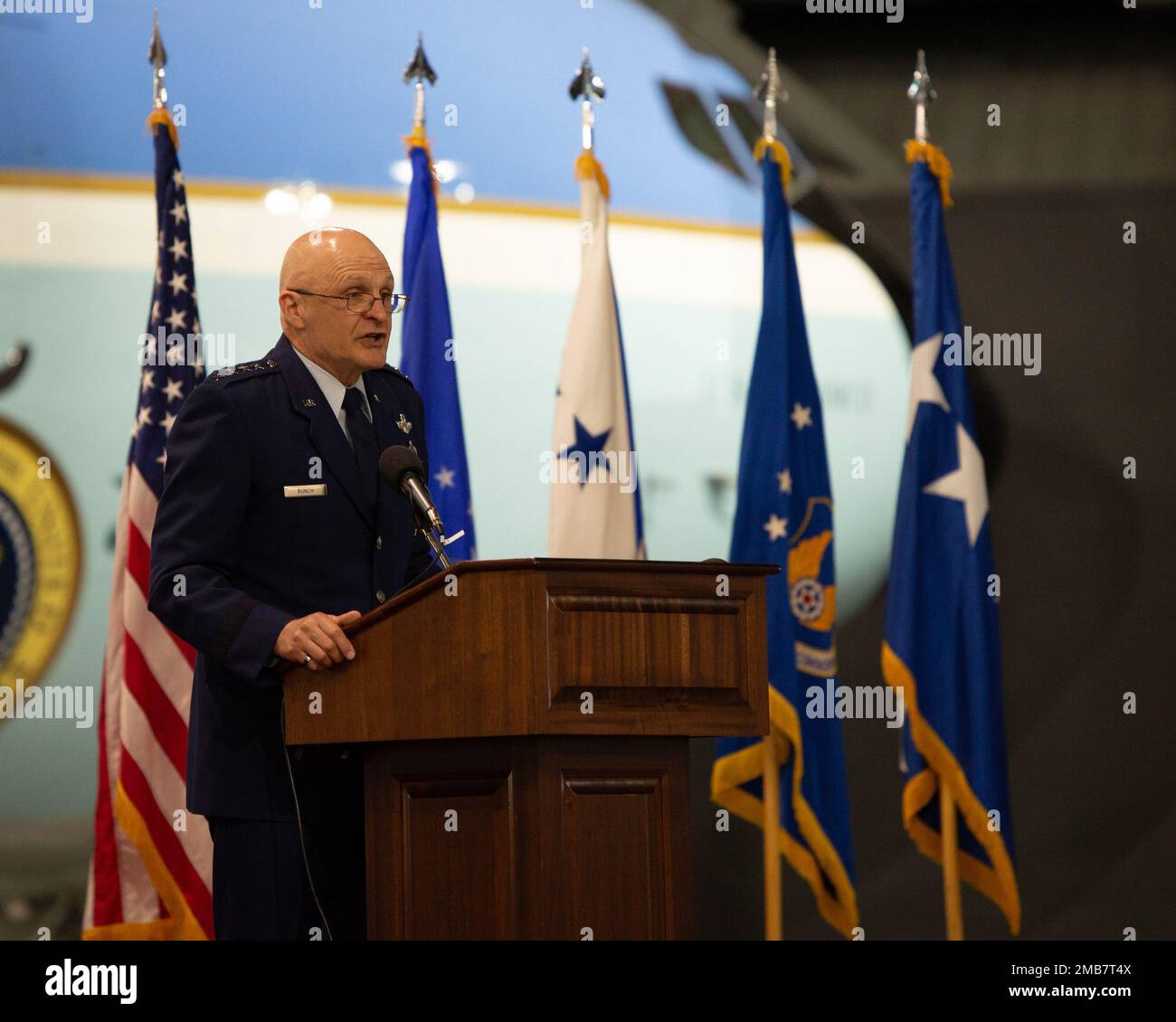 U.S. Air Force Gen. Arnold W. Bunch, Jr. speaks to the audience during ...