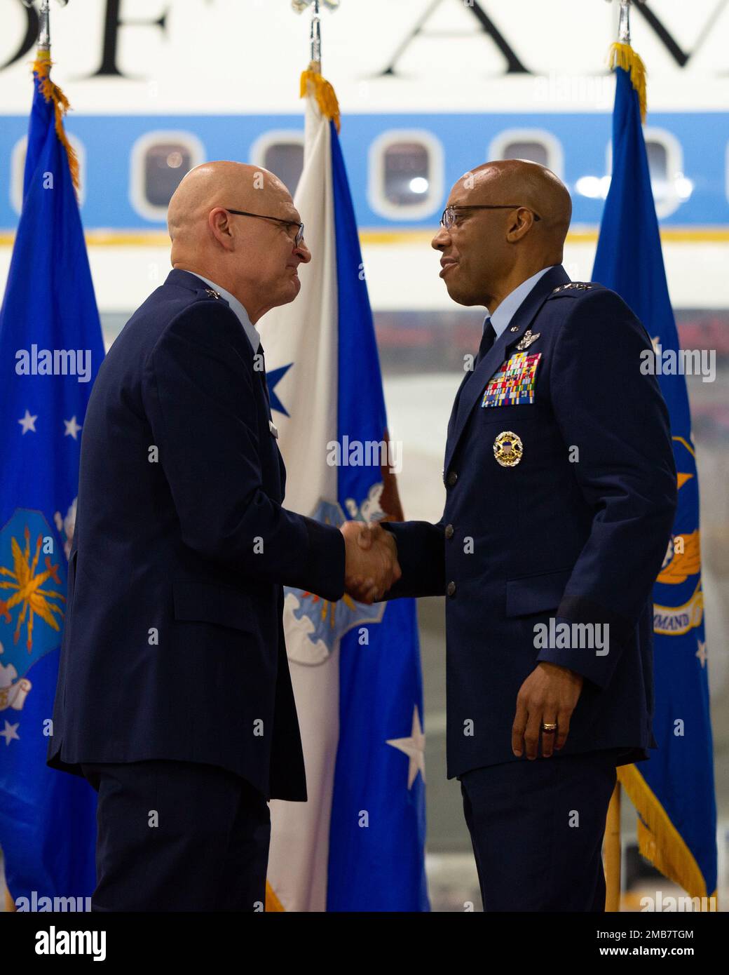 U.S. Air Force Chief of Staff Gen. CQ Brown, Jr. (right) and Gen ...