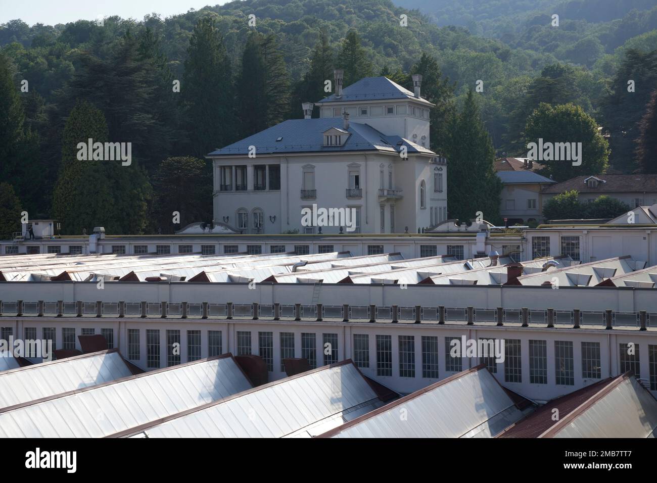 Villa Zegna towers over the Zegna factory premises in Trivero, near ...