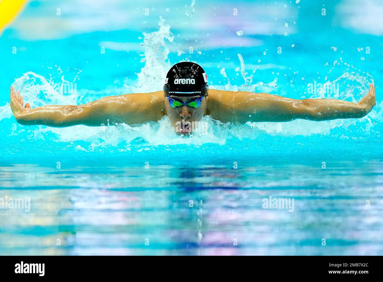 Japan's Tomoru Honda competes during his men's 200m butterlfy heat at ...