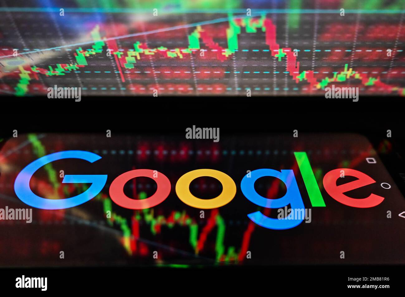 In this photo illustration, the Google logo seen displayed on a ...