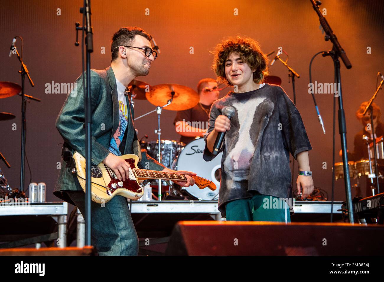 Jack Antonoff, left, and Claud perform during Jack Antonoff's 1984 ...
