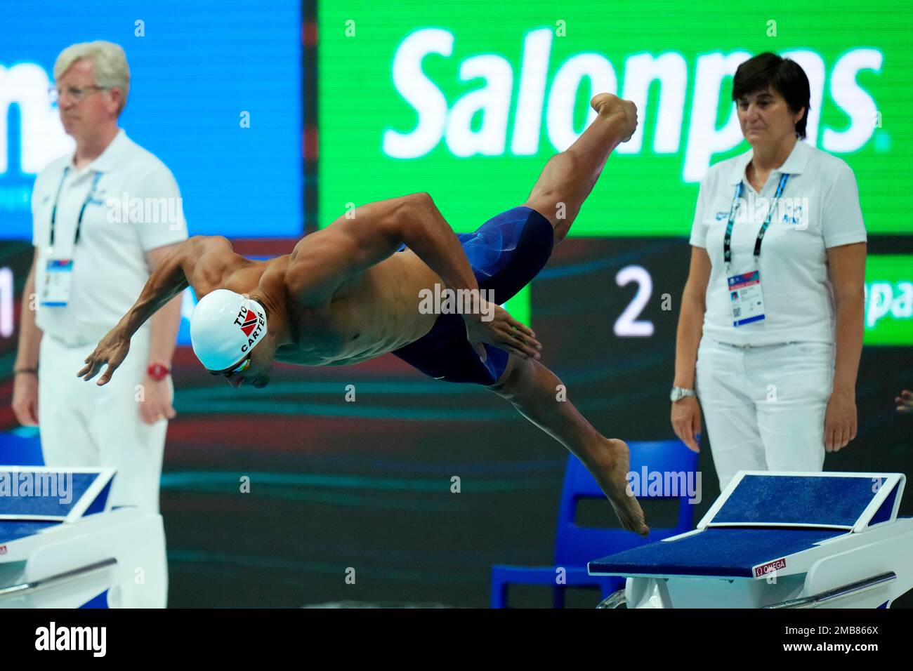 Dylan Carter of Trinidad and Tobago competes during men's 50m butterfly ...
