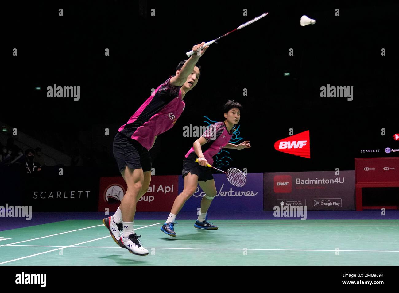South Korea's Choi Sol-gyu, left, and Kim Won-ho compete against ...
