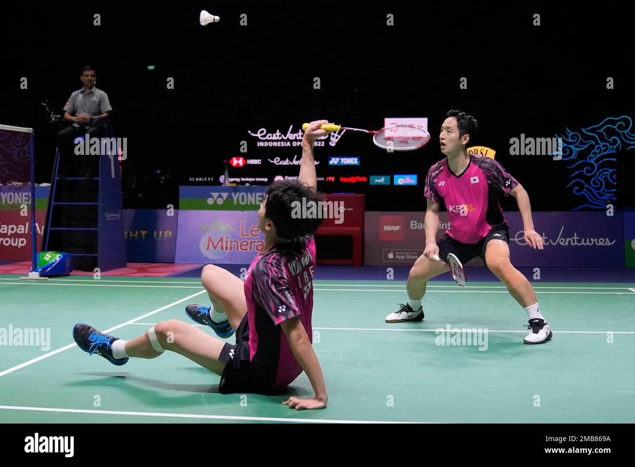 South Korea's Choi Sol-gyu, right, and Kim Won-ho compete against ...