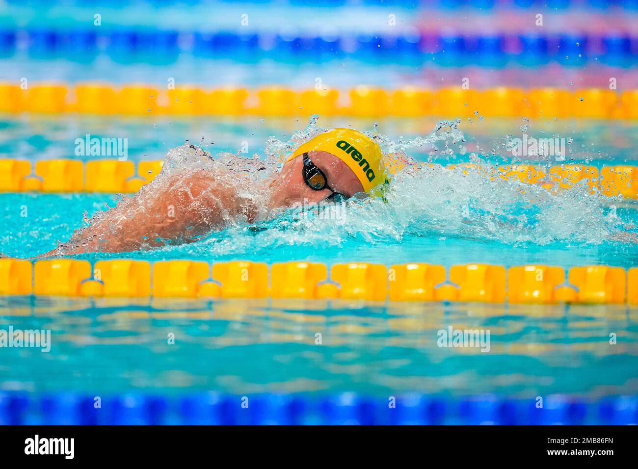 Elijah Winnington of Australia competes during the men's 400m freestyle ...