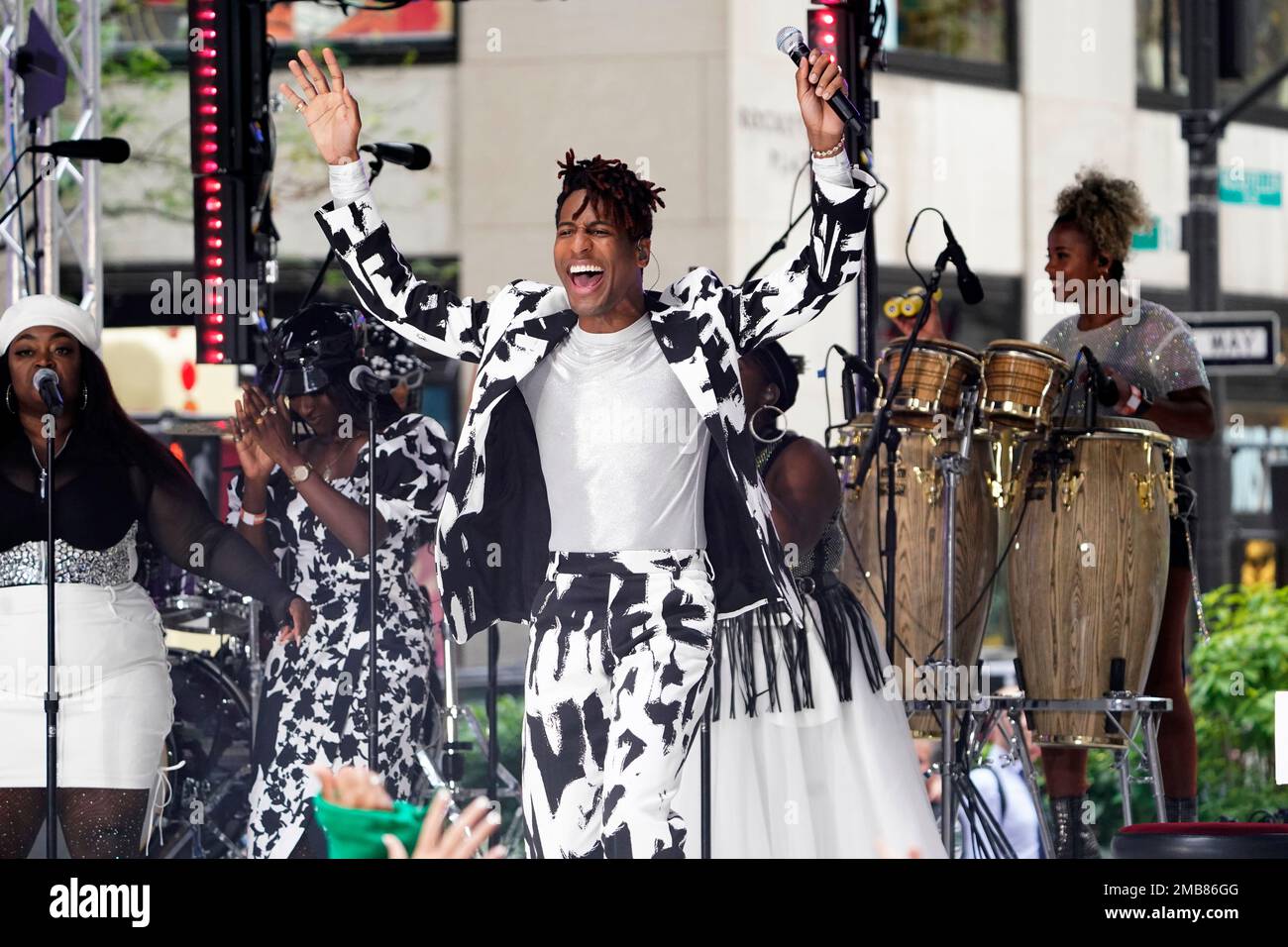 Jon Batiste performs on NBC's Today show at Rockefeller Plaza on Friday ...