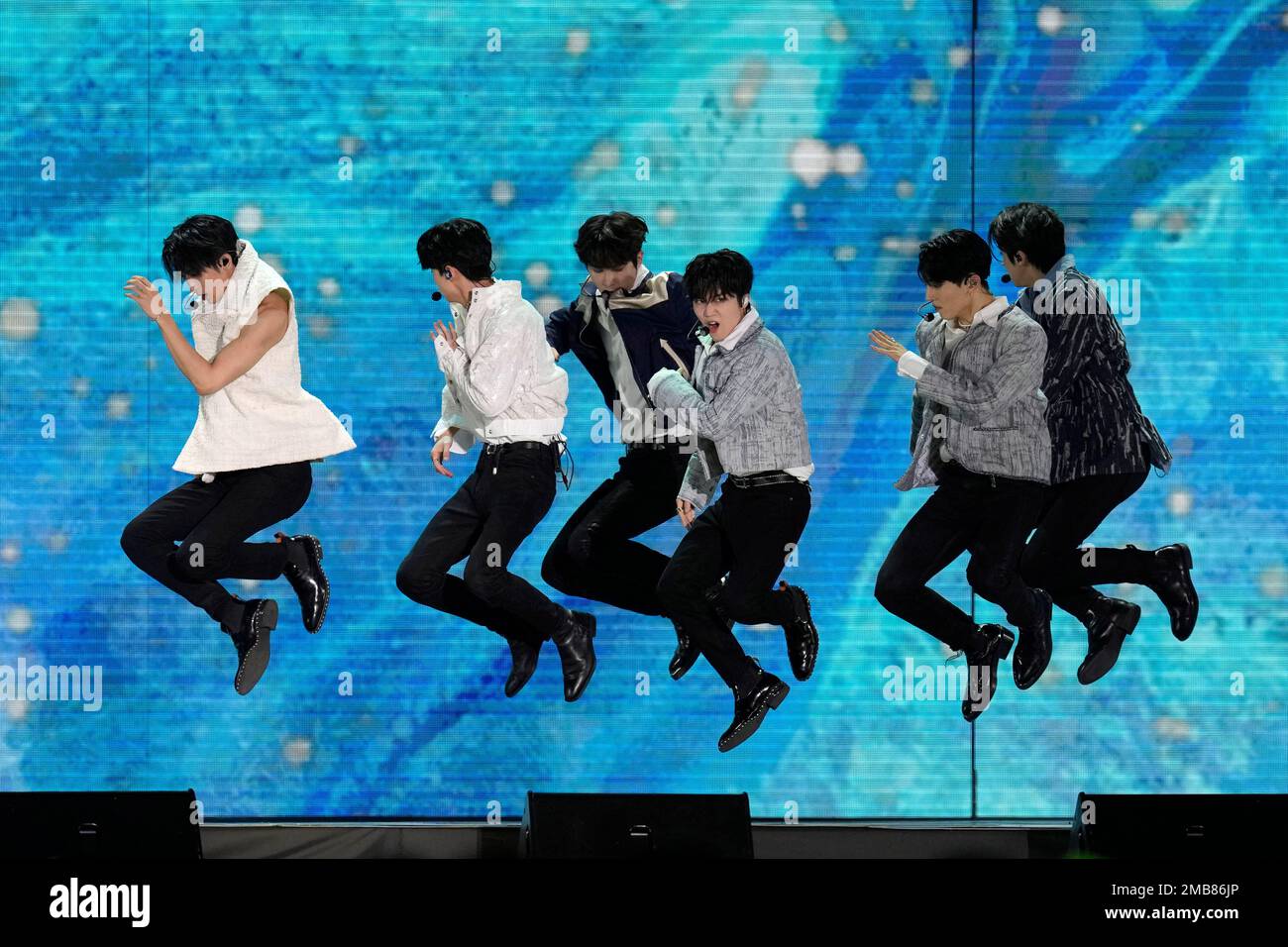 K-pop group Pentagon performs during the 2022 Dream Concert at Seoul ...