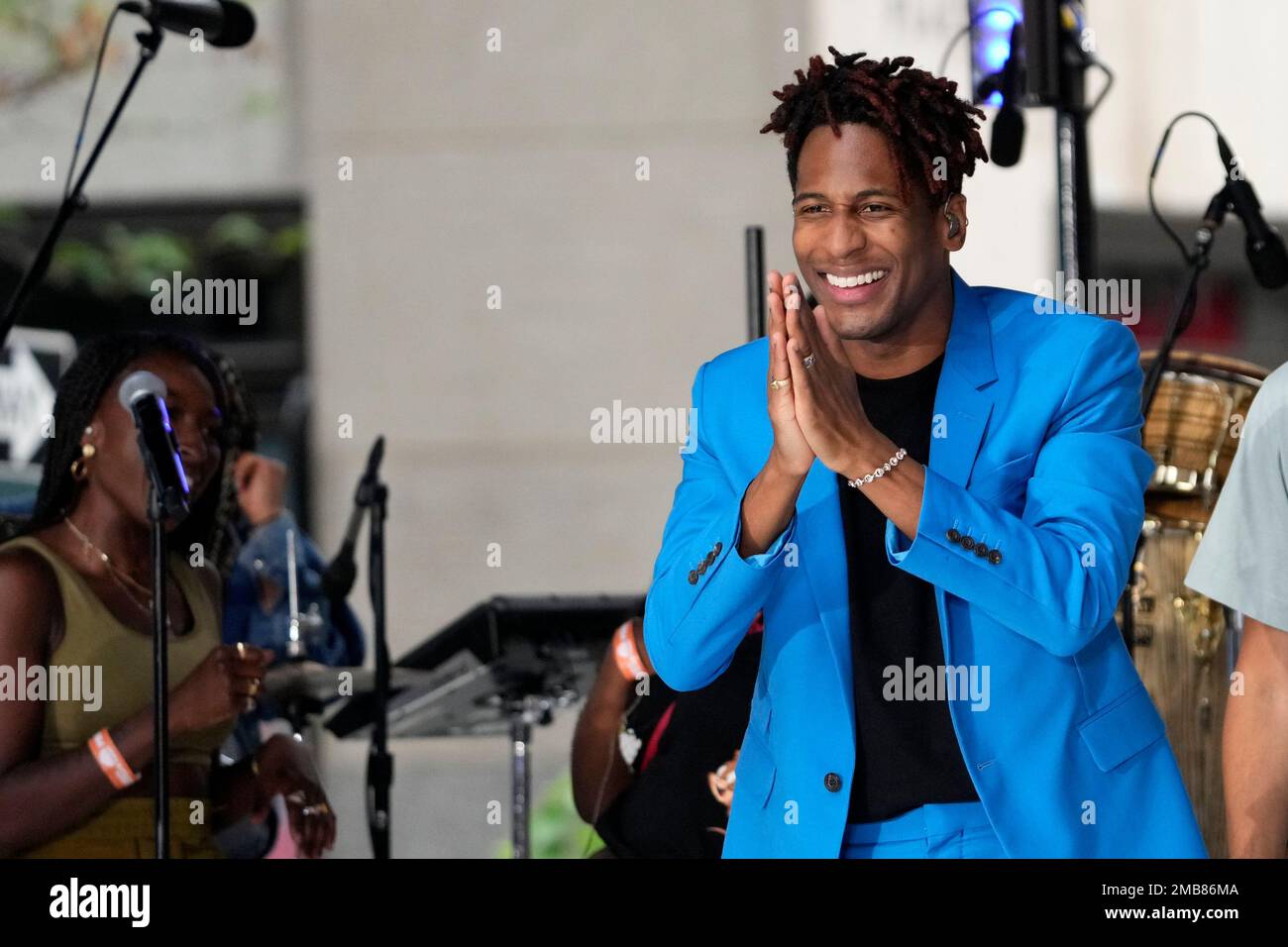 Jon Batiste rehearses prior to a performance on NBC's Today show at ...
