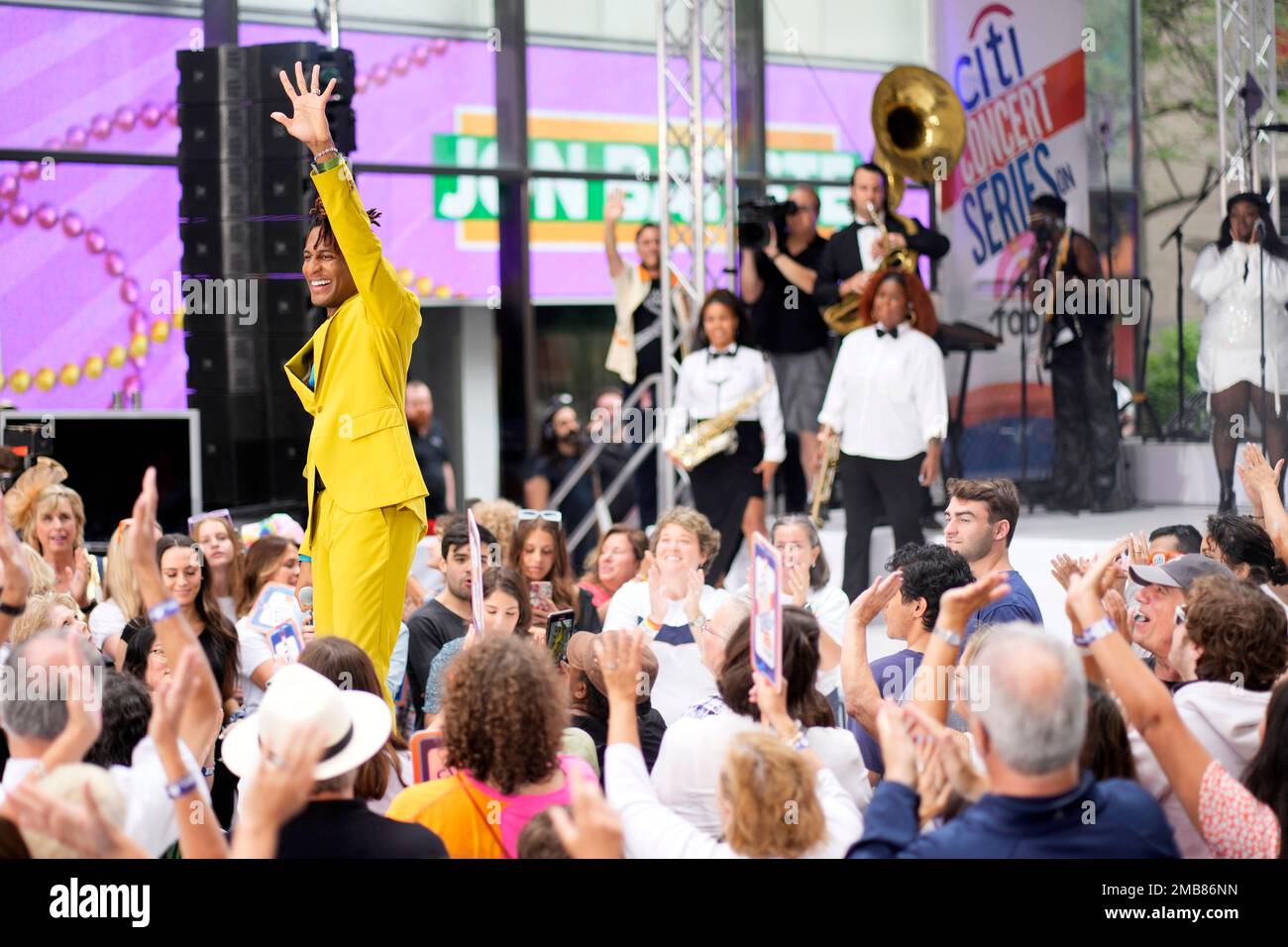 Jon Batiste performs on NBC's Today show at Rockefeller Plaza on Friday ...