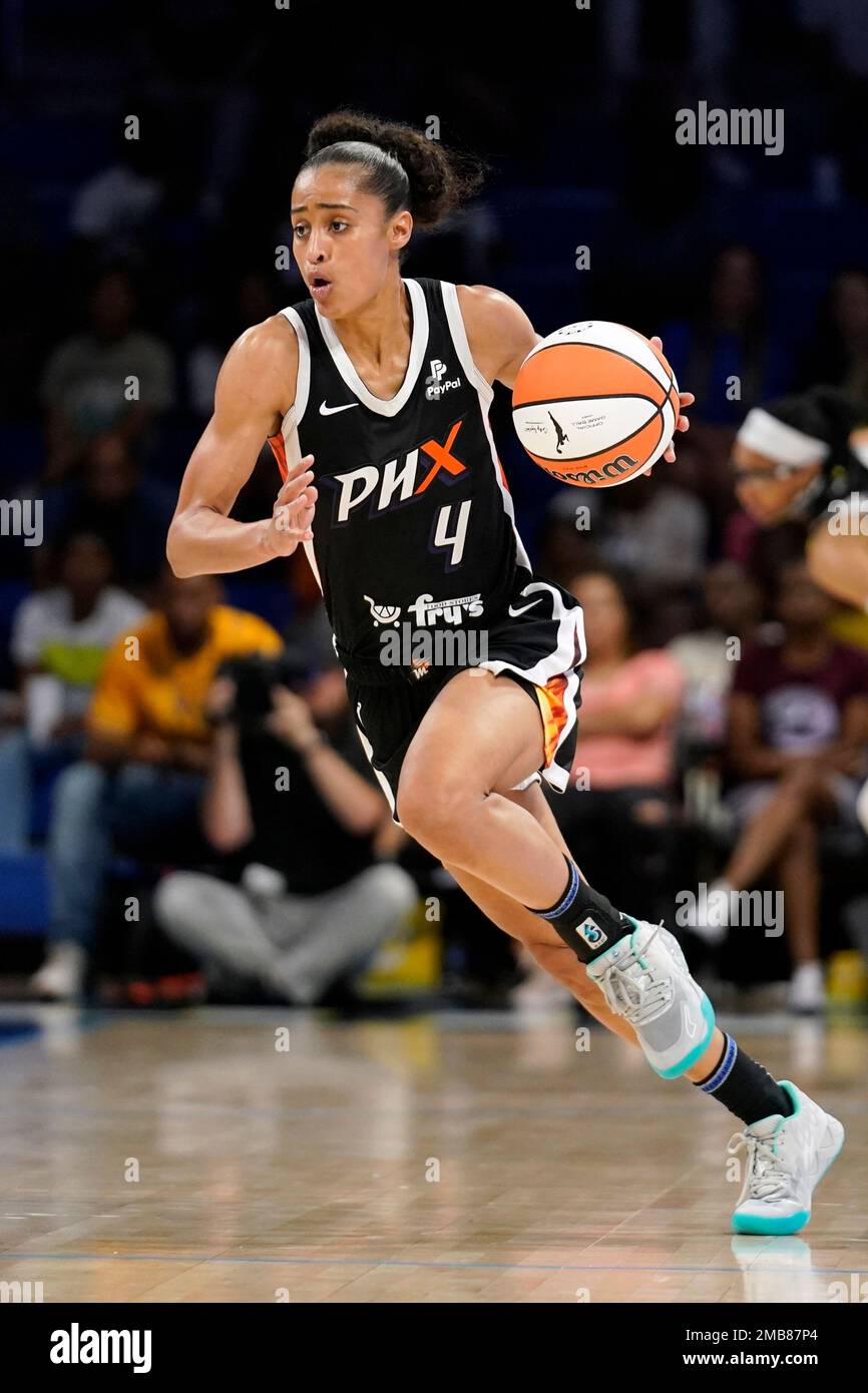 Phoenix Mercury's Skylar Diggins-Smith handles the ball during a WNBA ...