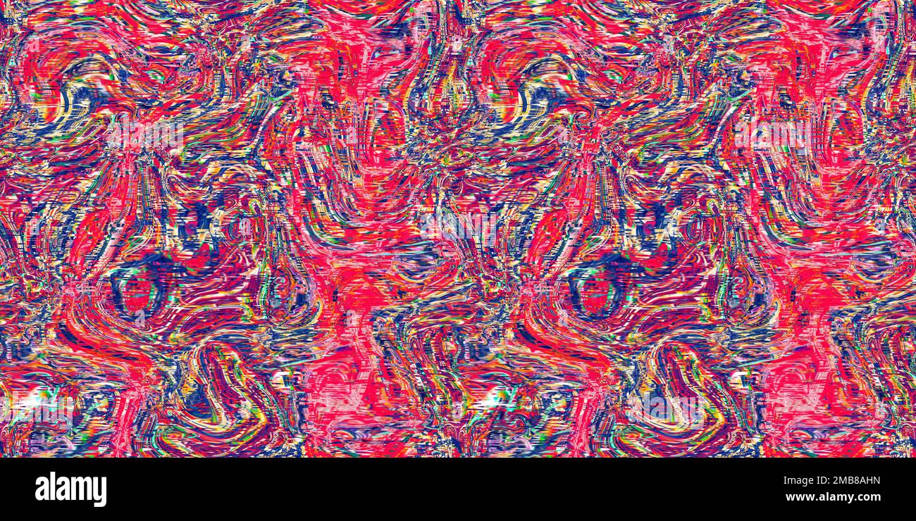 Vibrant pink distortion border. Bright colorful kitsch banner for fluid ...