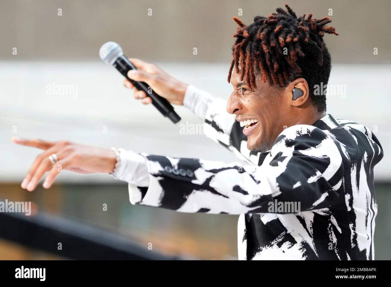 Jon Batiste performs on NBC's Today show at Rockefeller Plaza on Friday ...
