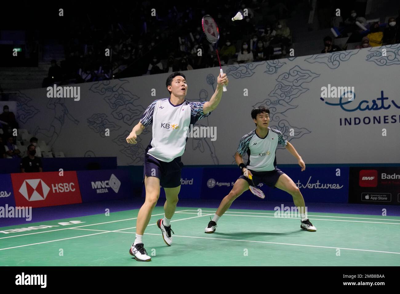 South Korea's Kang Min-hyuk, right, and Seo Sung-jae compete against ...