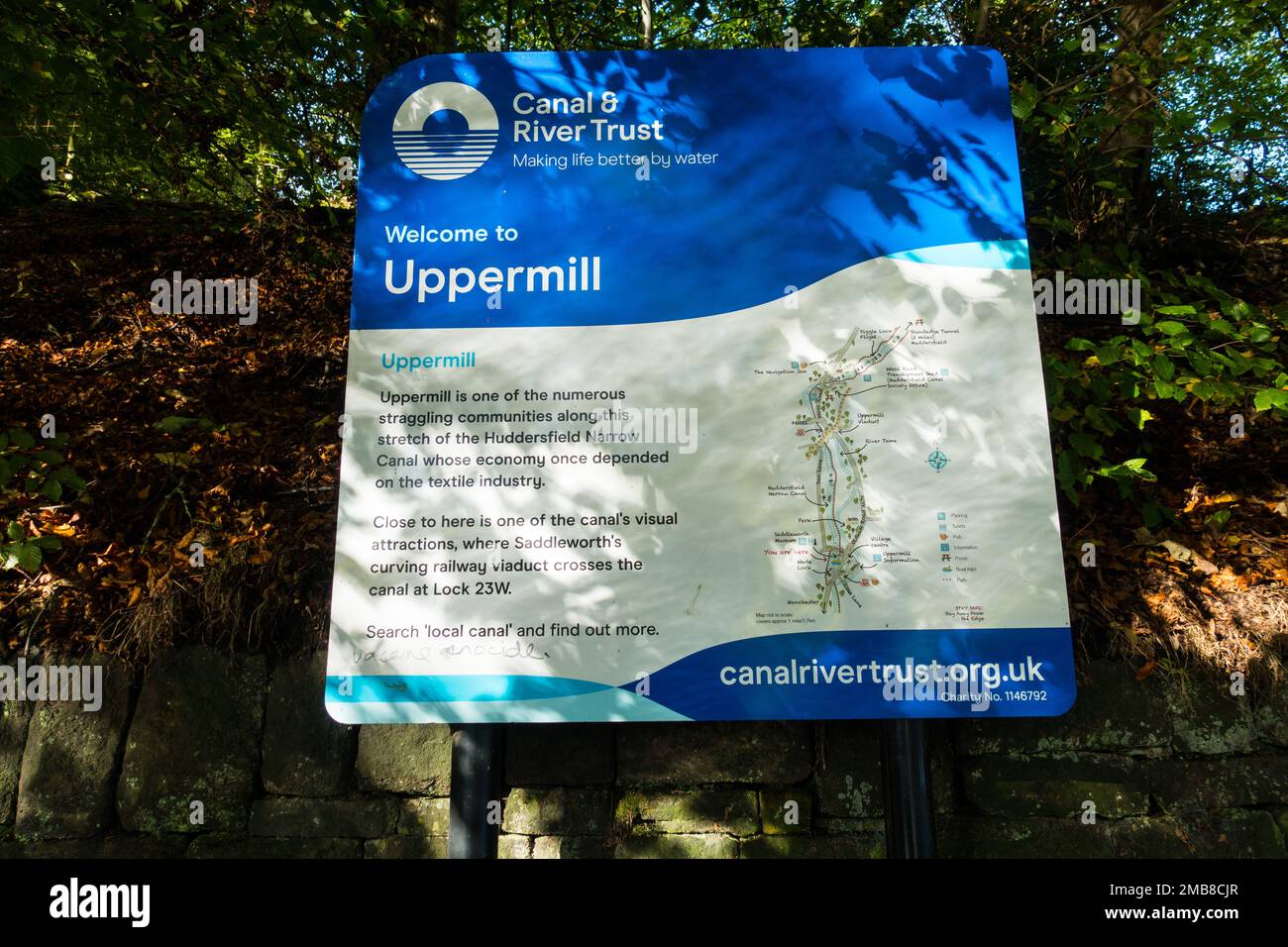 Canal and River Trust Information sign at Uppermill,Oldham,Greater ...