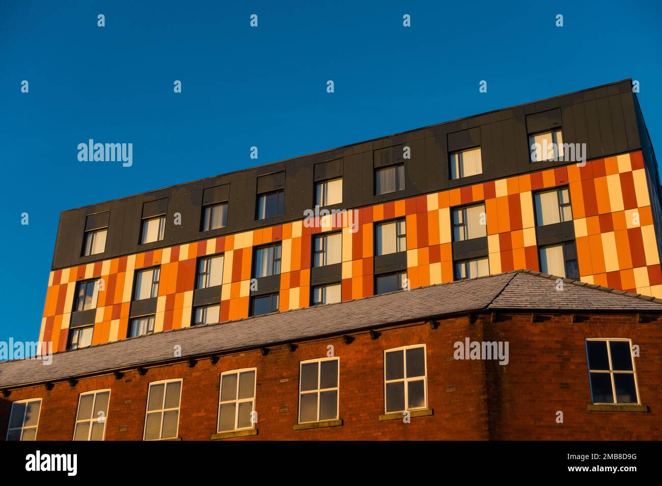 The old and the new, buildings in Oldham, Greater Manchester, UK Stock ...