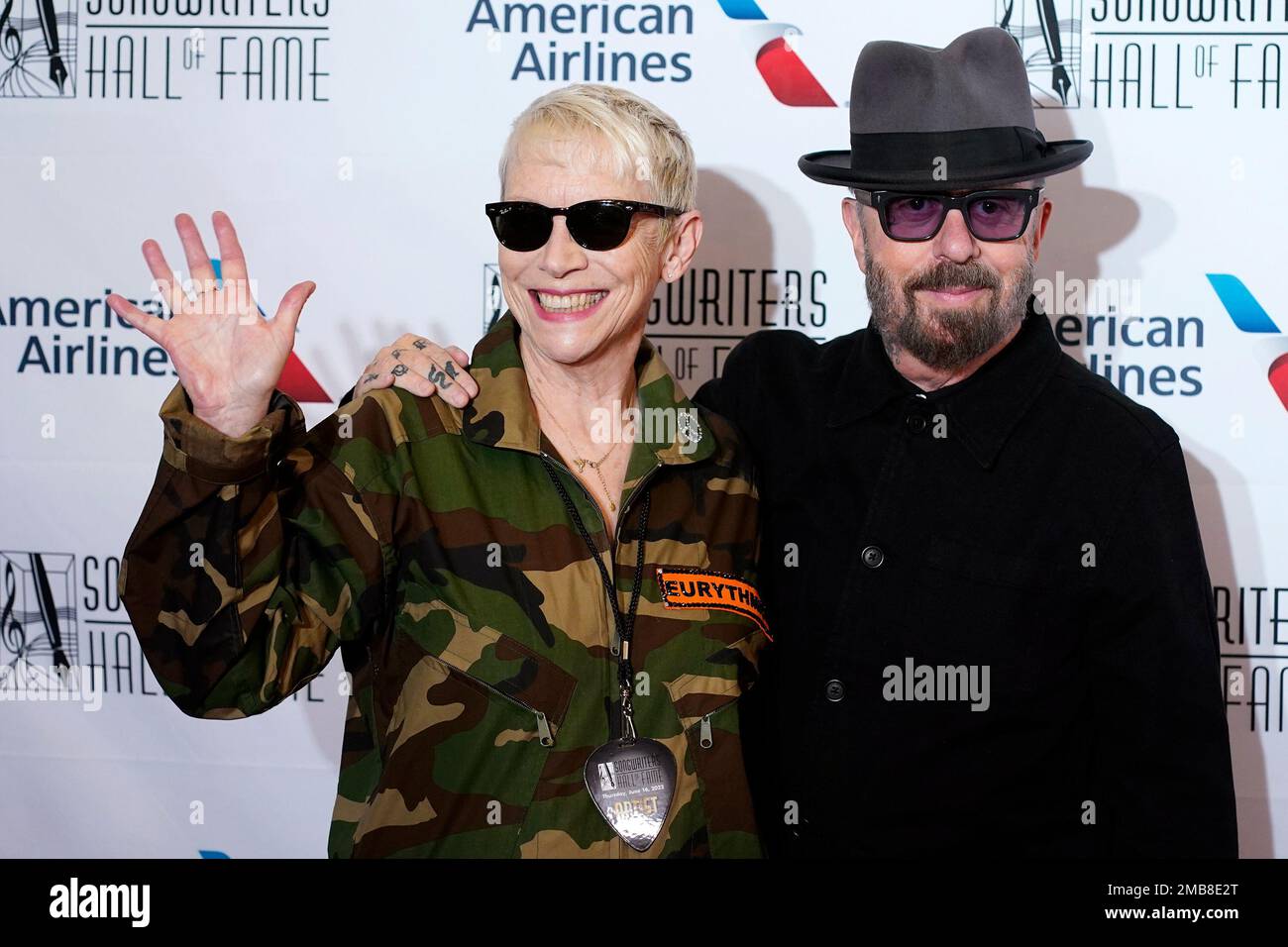 Annie Lennox and Dave Stewart of the Eurythmics attend the the 51st ...