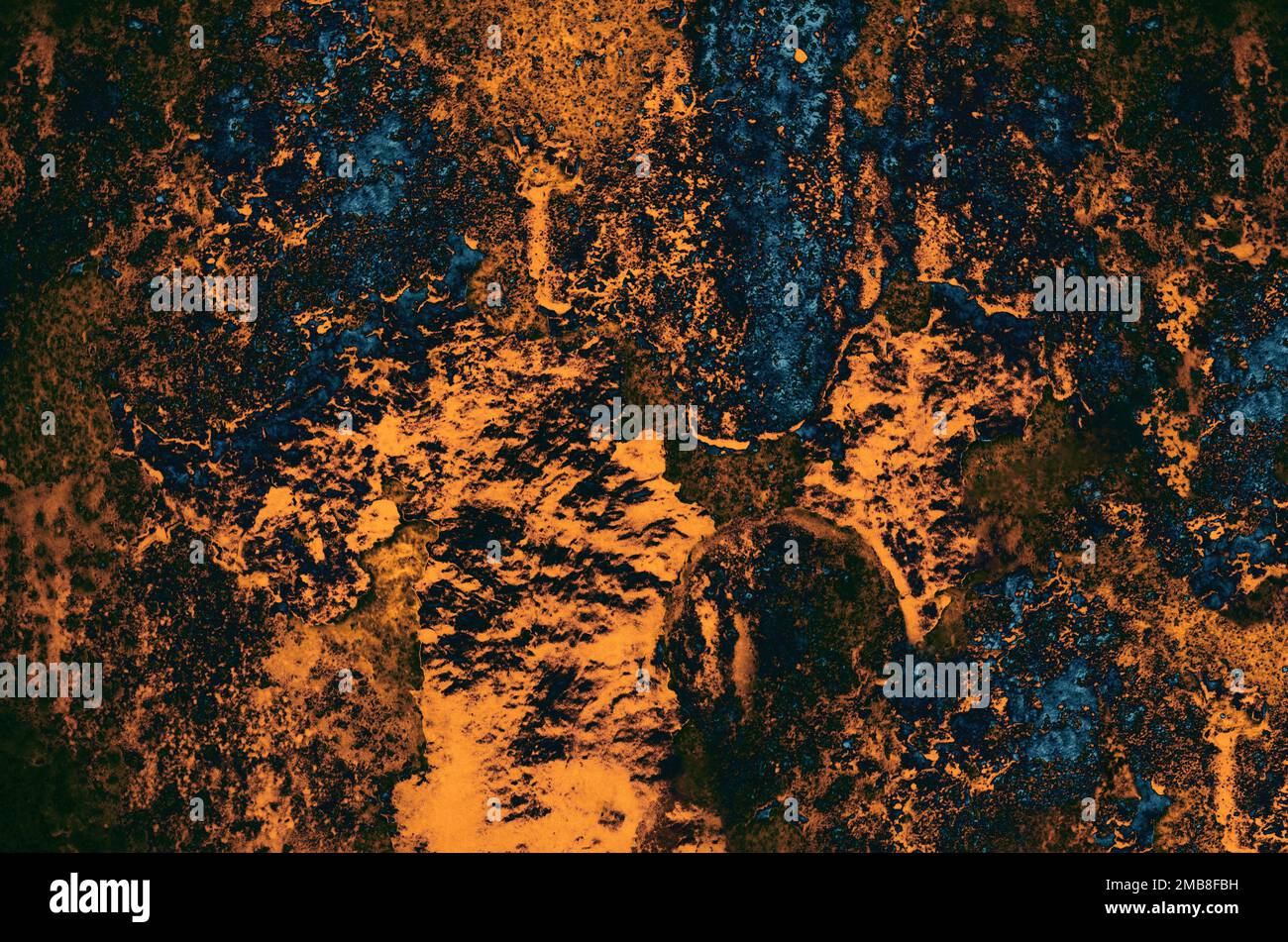 Golden and dark azure dirty rust texture. Decorative coating Stock ...
