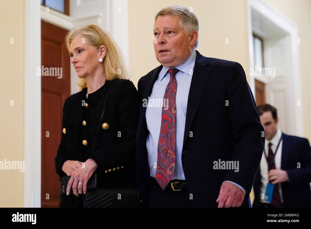 Retired U.S. Appeals Court Judge J. Michael Luttig, right, who was an ...