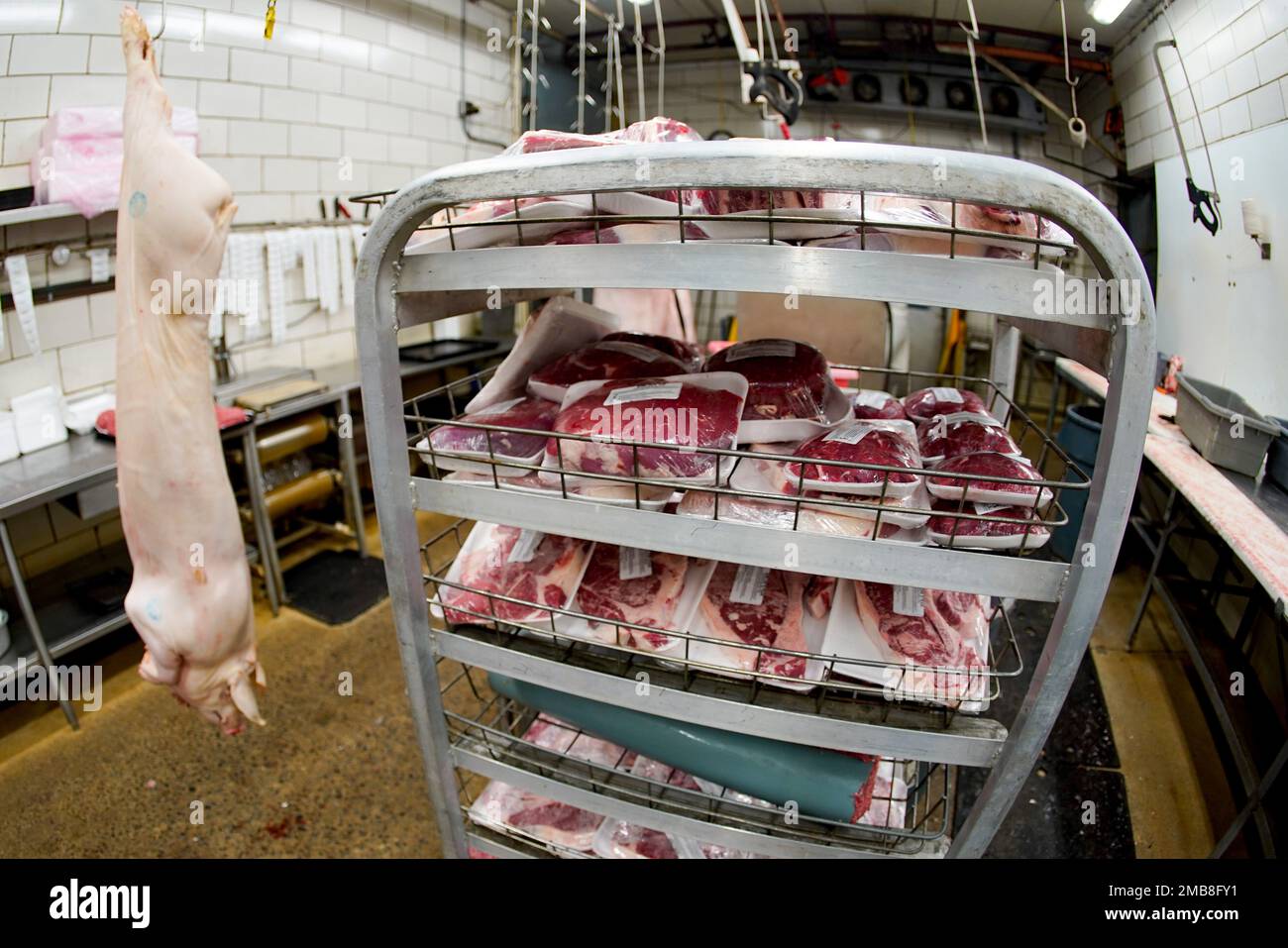 In this photo made on Thursday, June 16, 2022, packaged fresh cut meats ...
