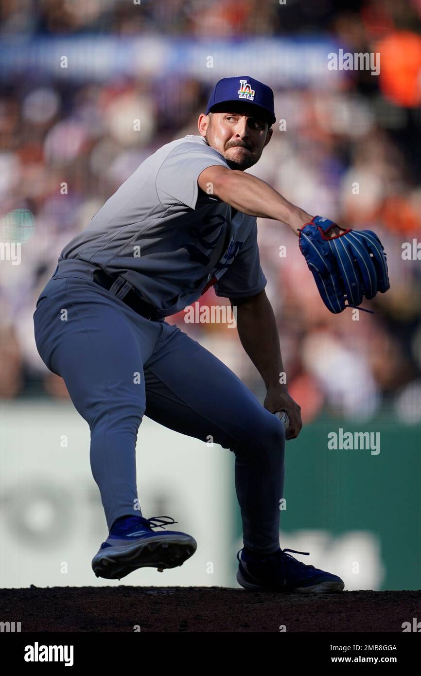 Los Angeles Dodgers' Alex Vesia during a baseball game against the San ...
