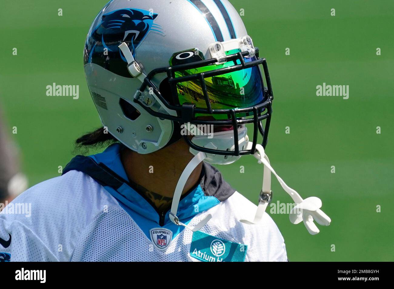 Carolina Panthers' Robbie Anderson warms up during an NFL football ...