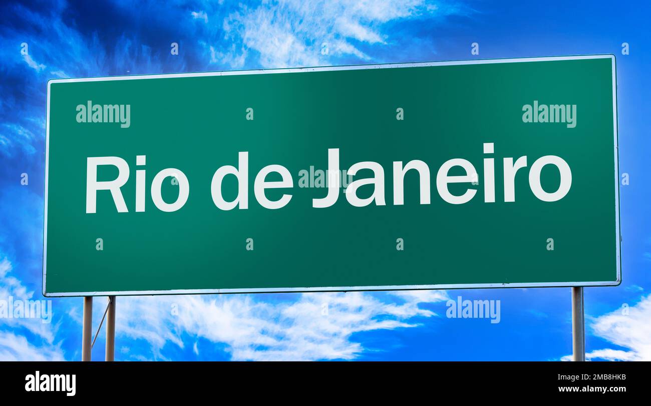 Road sign informing of the entrance to the city of Rio de Janeiro Stock ...