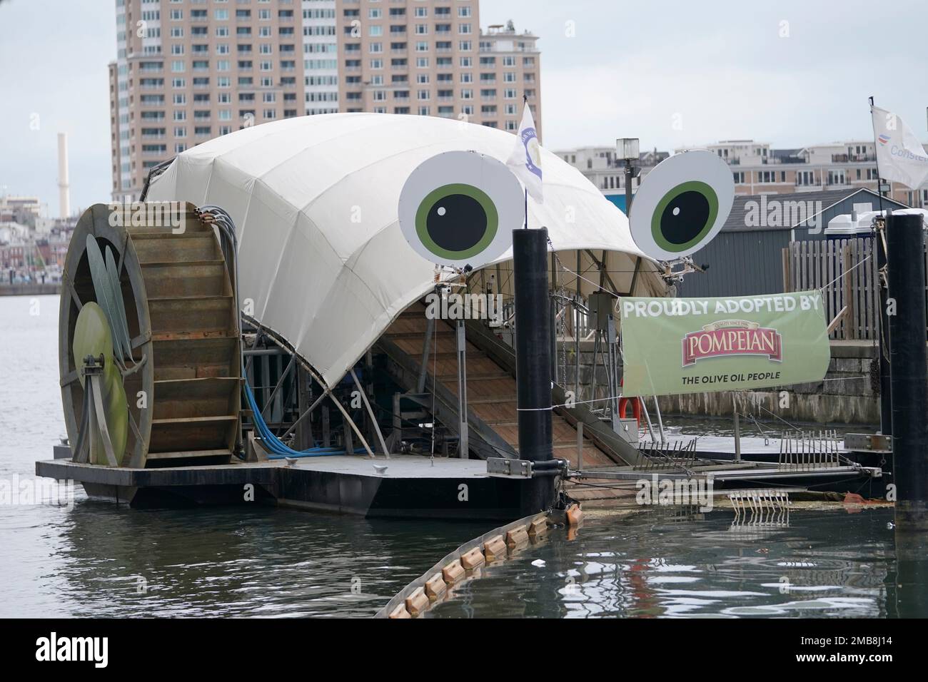 Mr. Trash Wheel, a mechanism that helps clean trash off tributaries ...