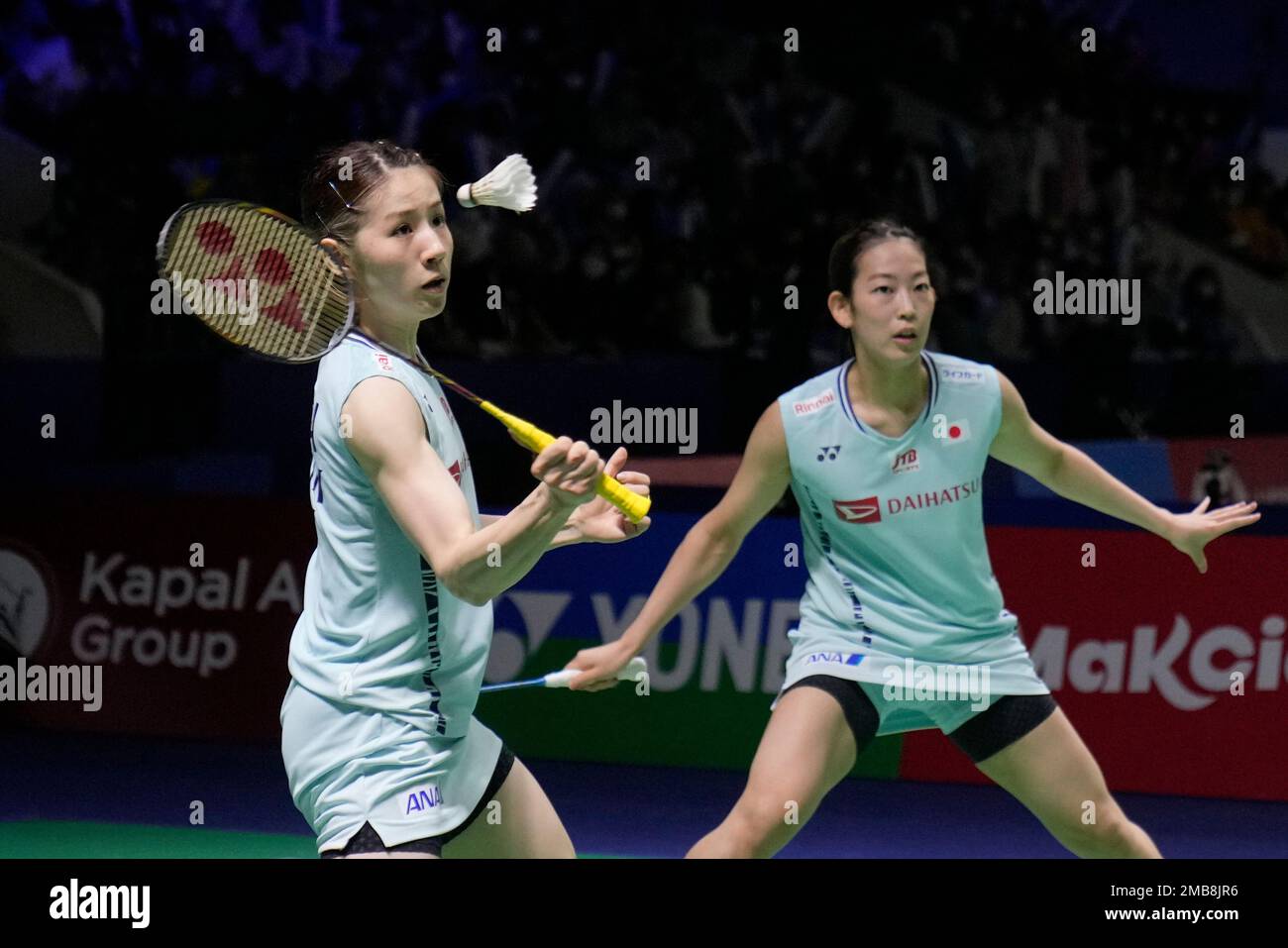 Japan's Nami Matsuyama, right, and Chiharu Shida compete against Liu Xuan Xuan and Xia Yu Ting ...