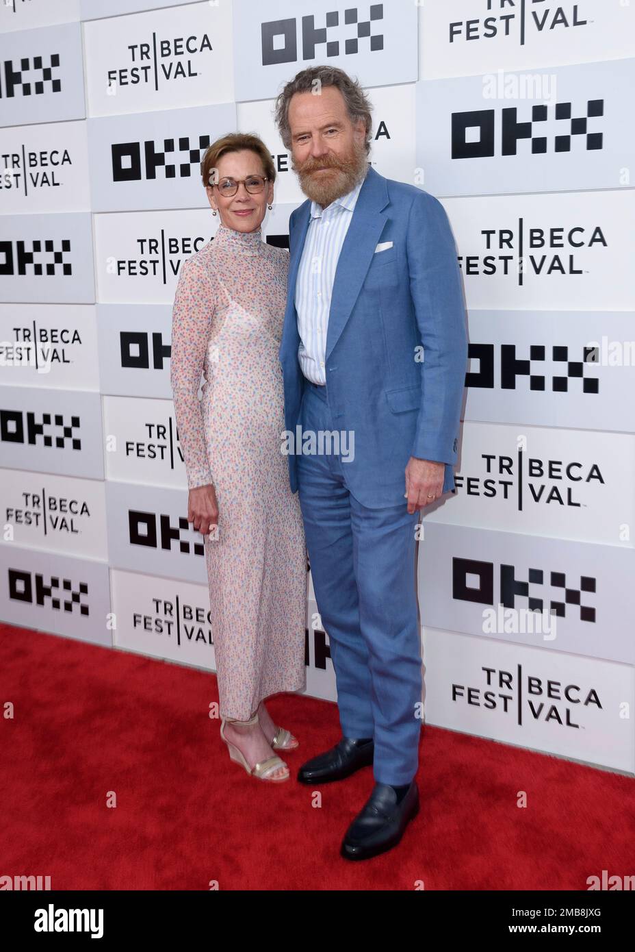 Robin Dearden, left, and Bryan Cranston attend the premiere for "Jerry ...