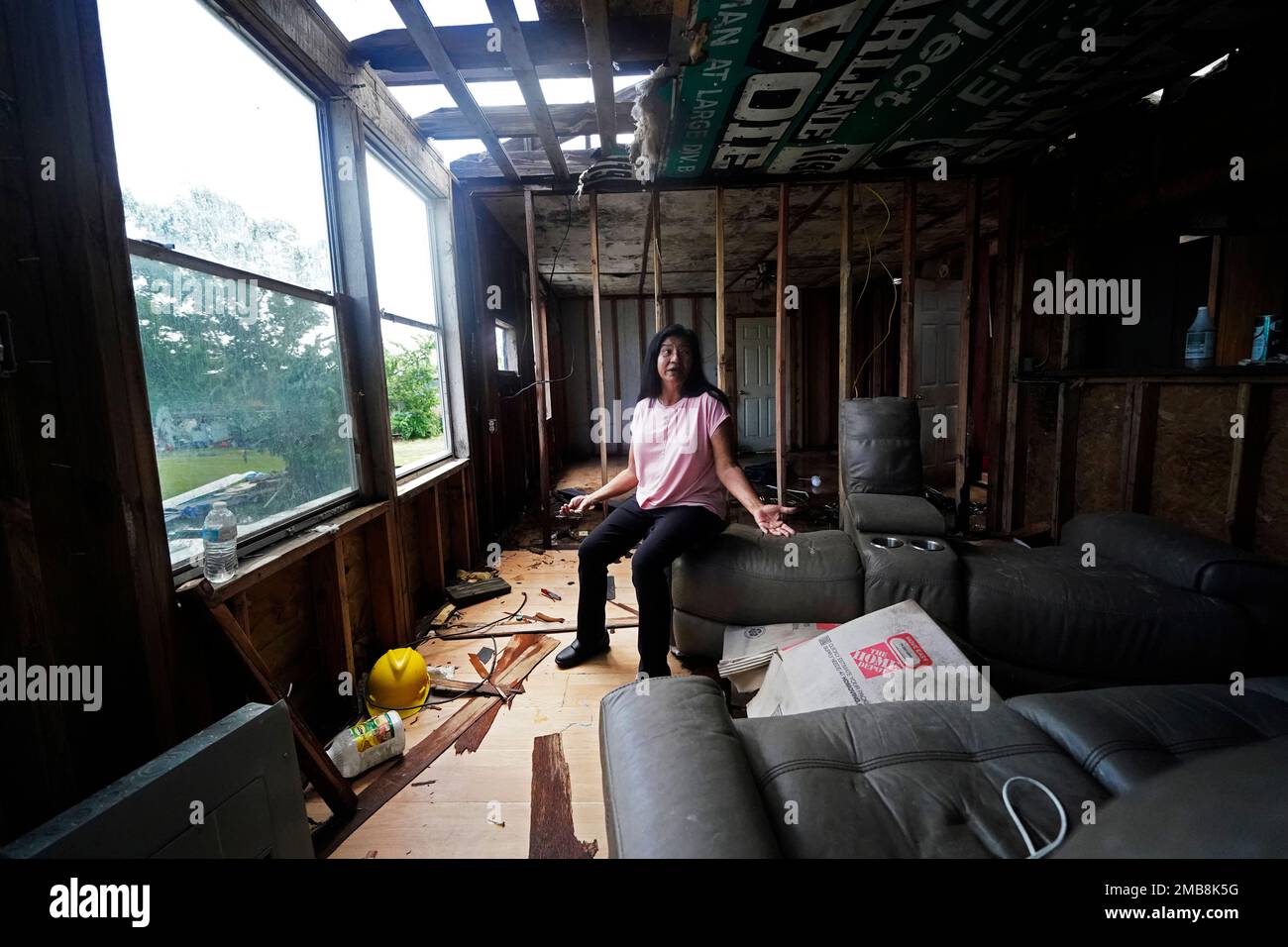 Louise Billiot, a member of the United Houma Nation Indian tribe, talks ...
